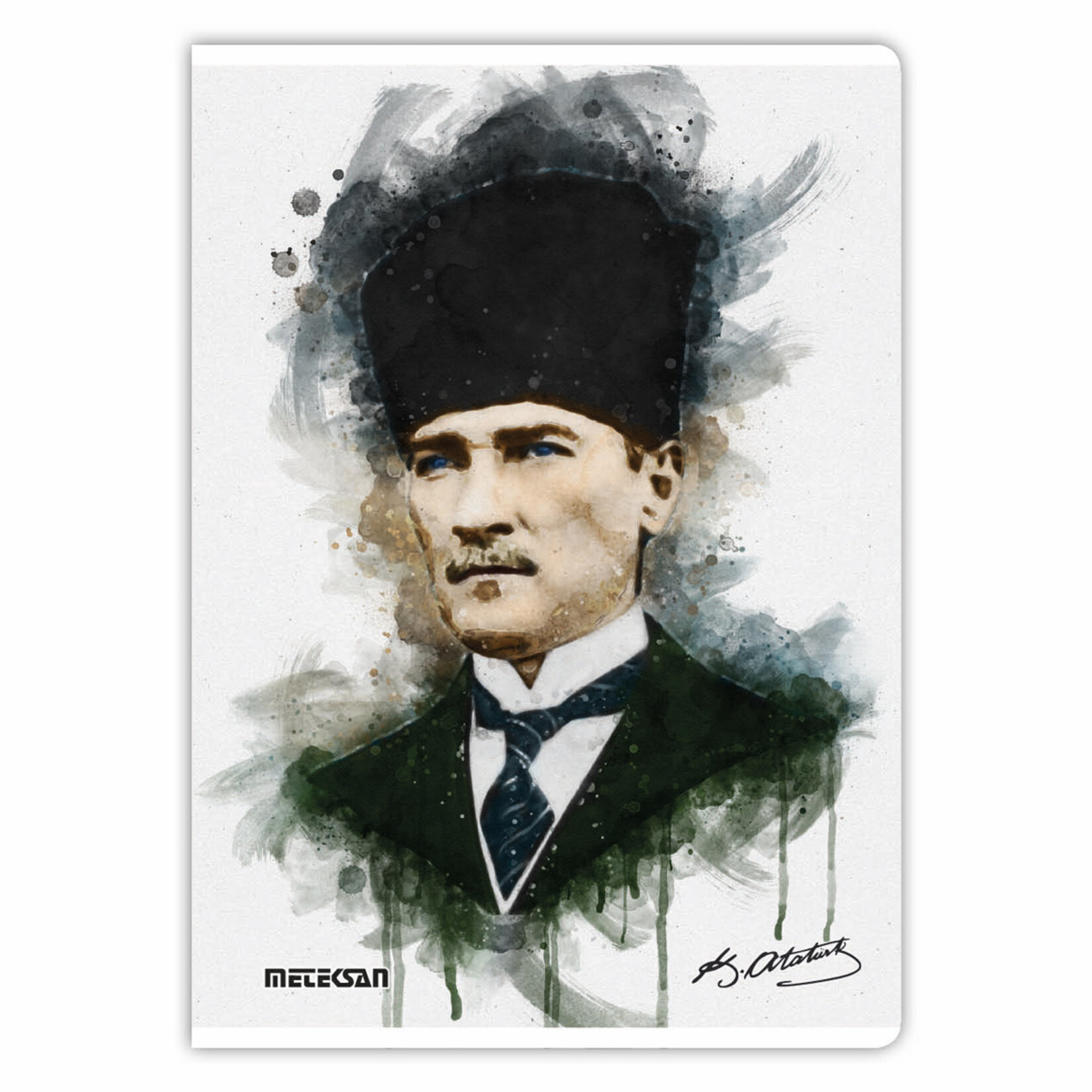 Meteksan Atatürk Baskılı A4 80 Yaprak Çizgili pp Kaplı Telli Defter