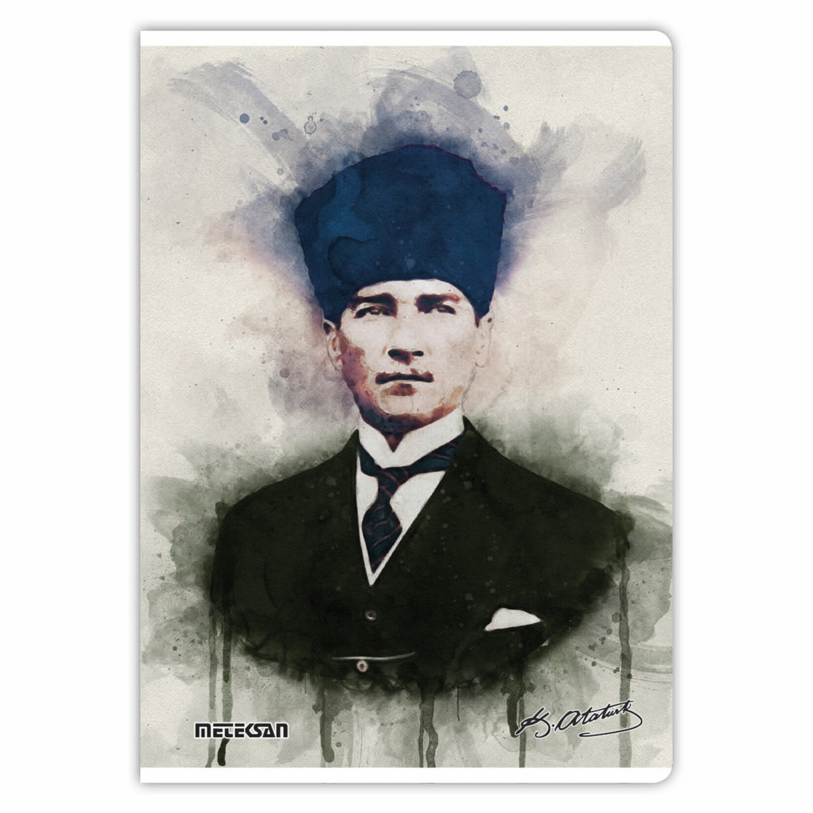 Meteksan Atatürk Baskılı A4 80 Yaprak Çizgili pp Kaplı Telli Defter