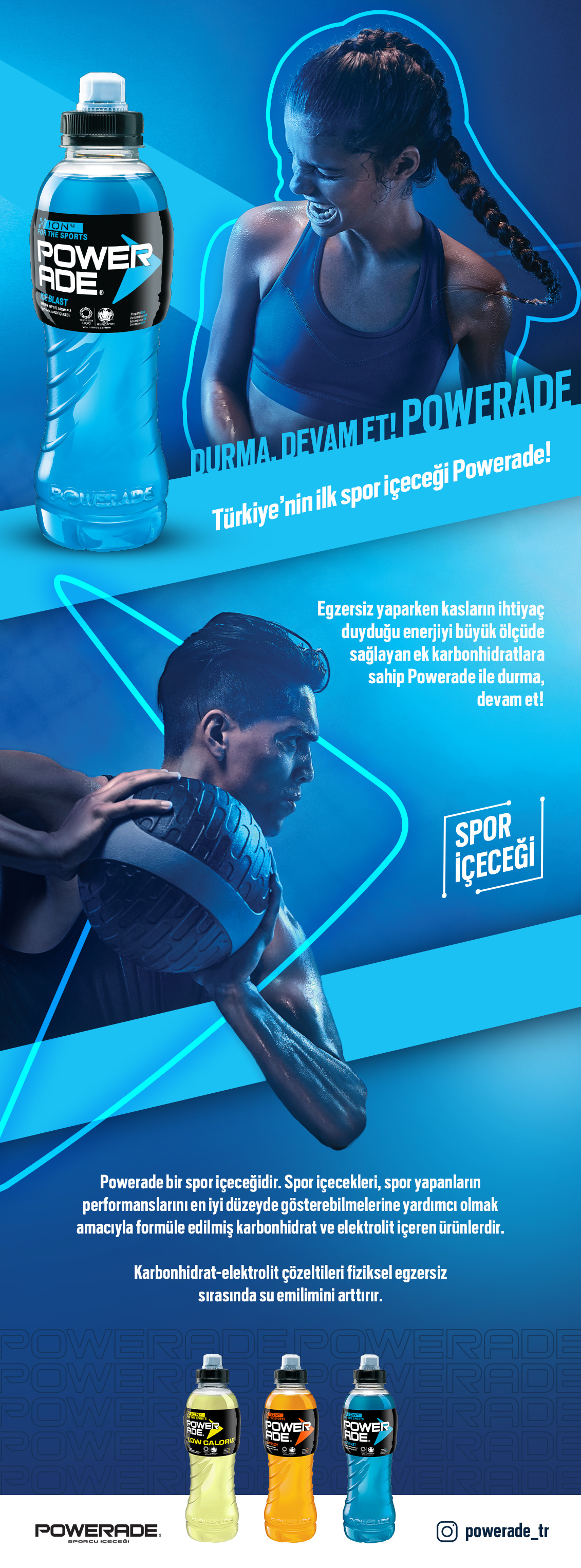 Powerade Ice Blast Sporcu İçeceği Pet 500 ML