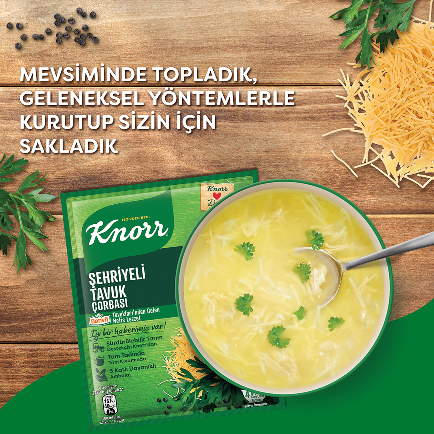 Knorr Hazır Çorba Şehriyeli Tavuk 4 Kişilik 51 G