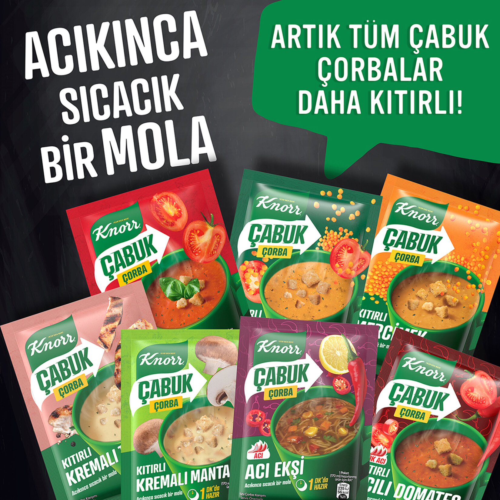 Knorr Çabuk Çorba Kıtırlı Domates 22 G