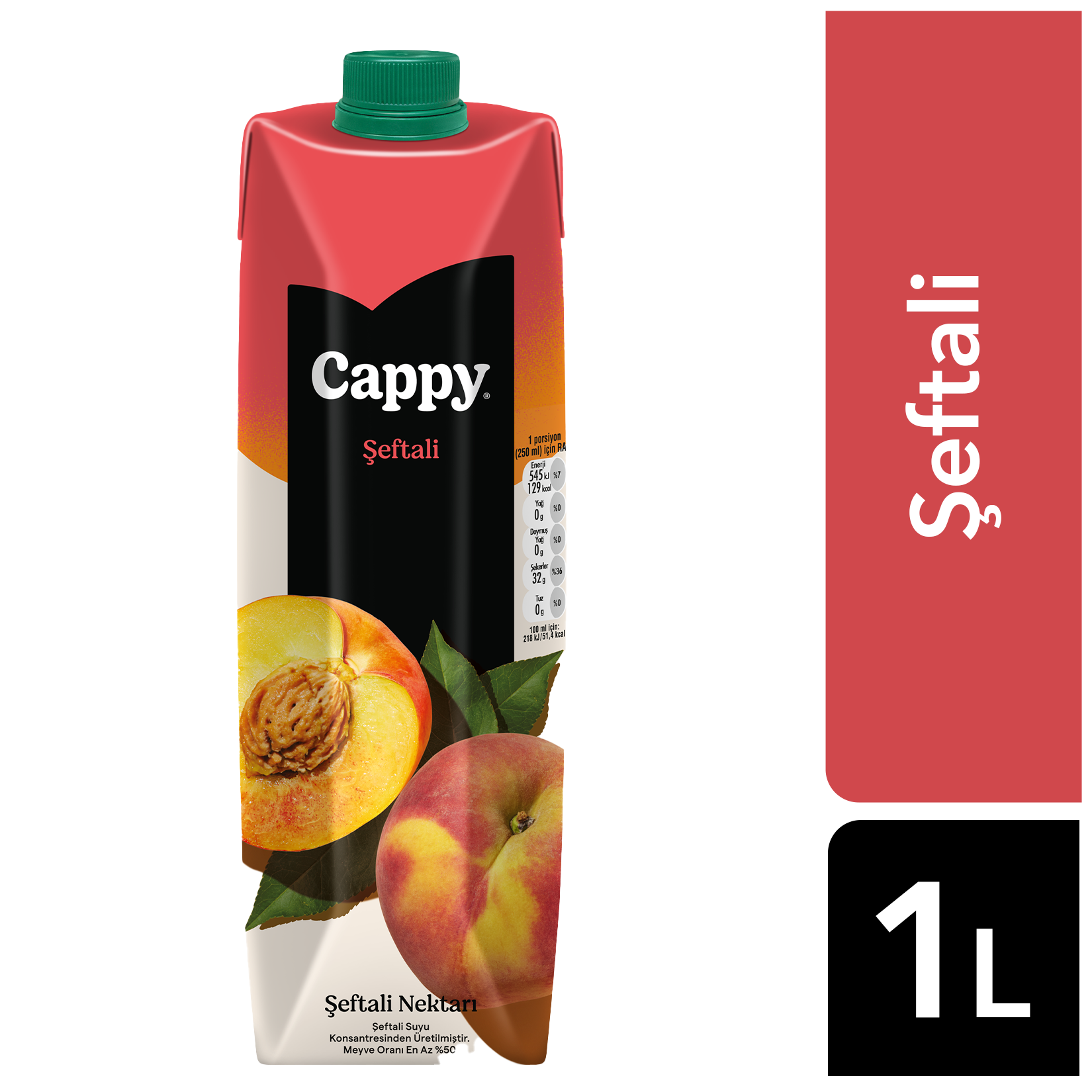 Cappy Şeftali Nektarı Karton Kutu 1 L