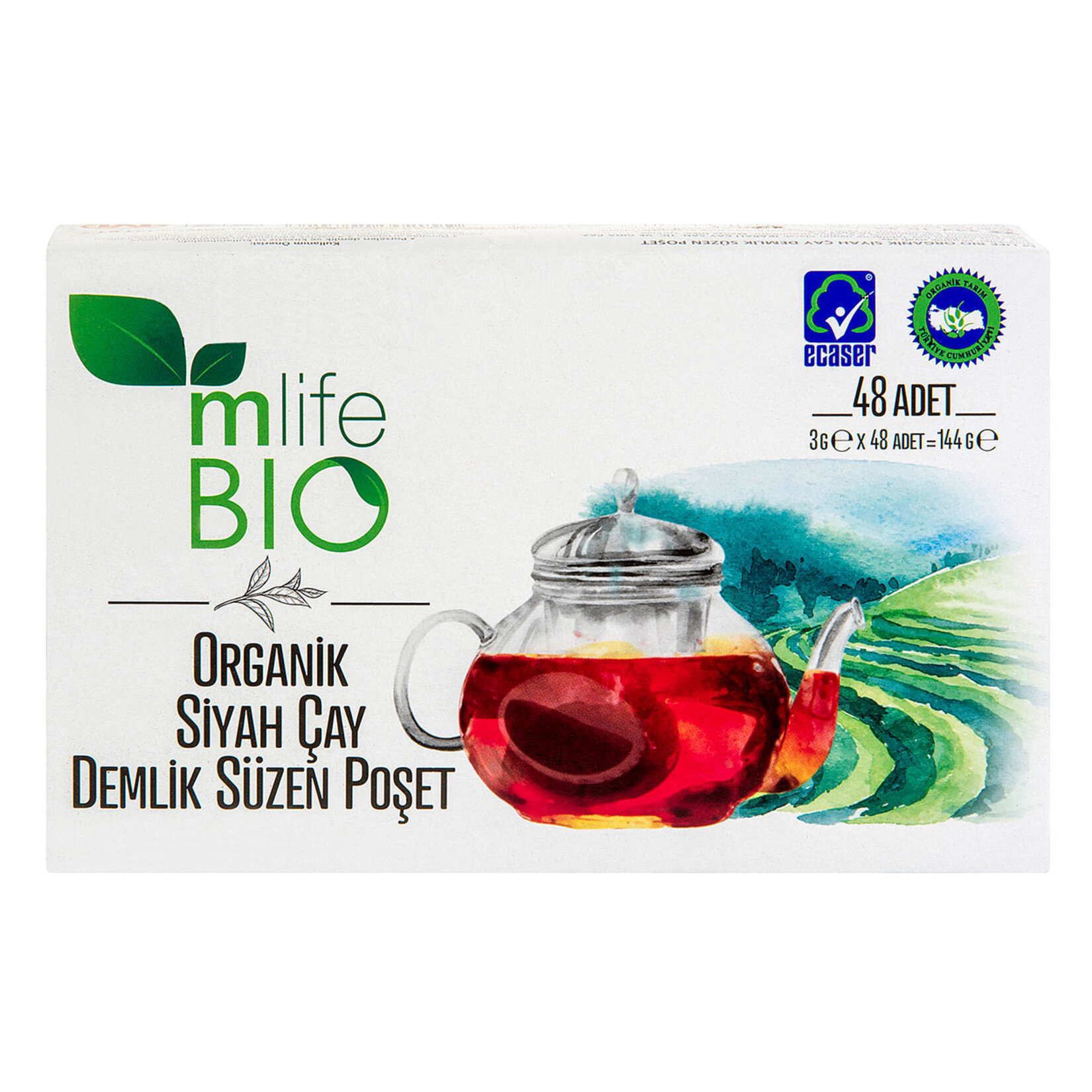 M Life Bio Organik Demlik Poşet Çay 48'li 144 G