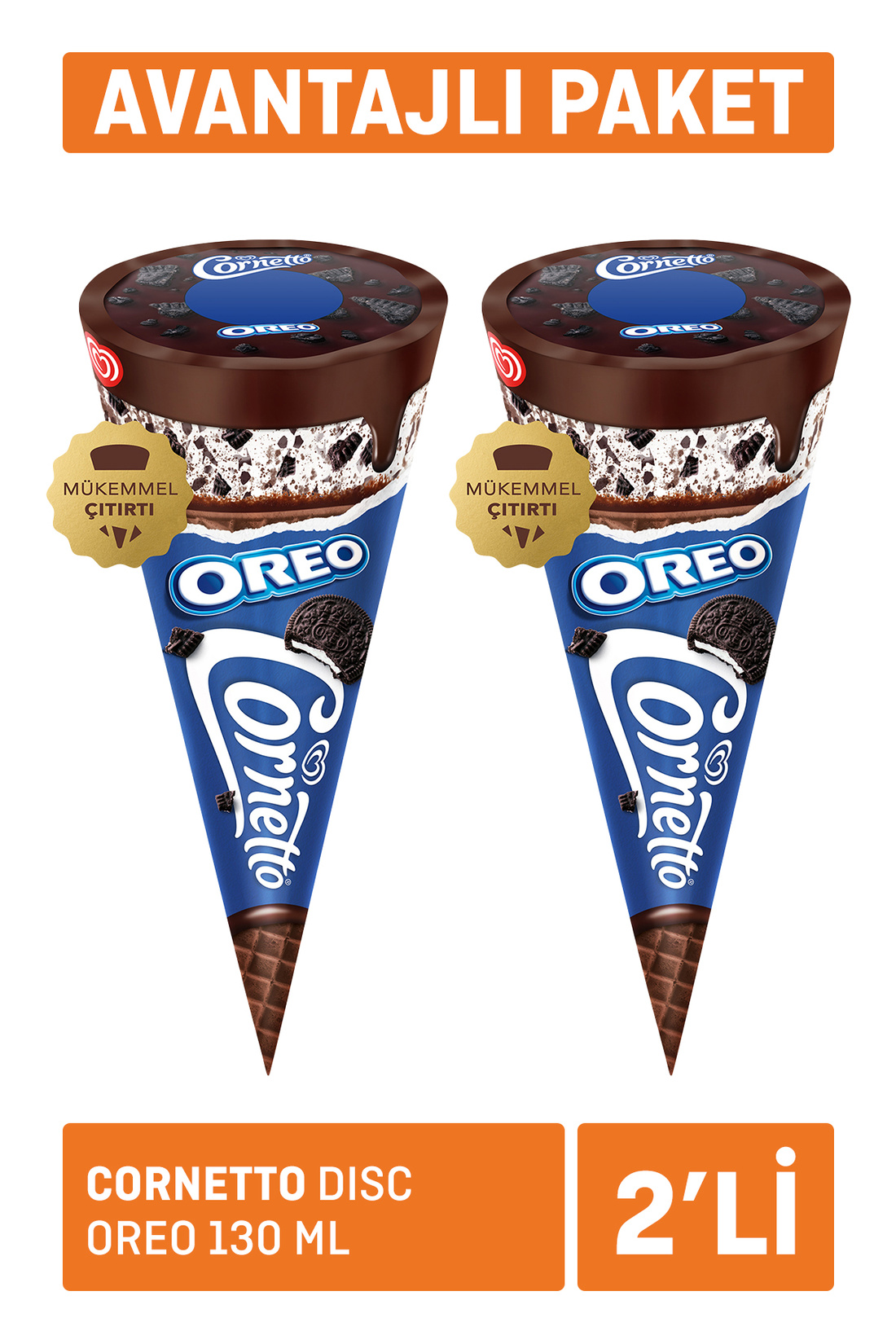Cornetto Disc Oreo 130 Ml x 2