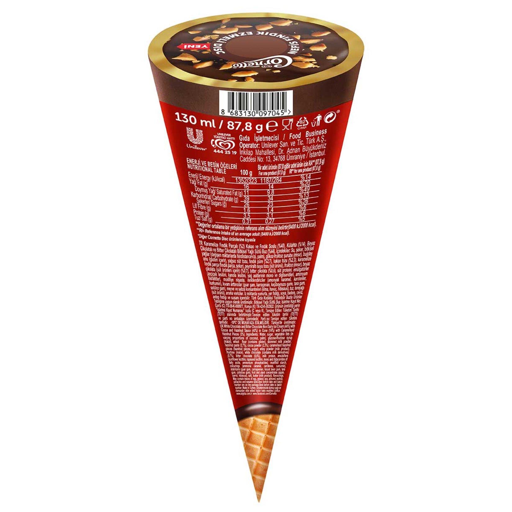 Algida Cornetto Disc Max Çikolatalı 130 Ml