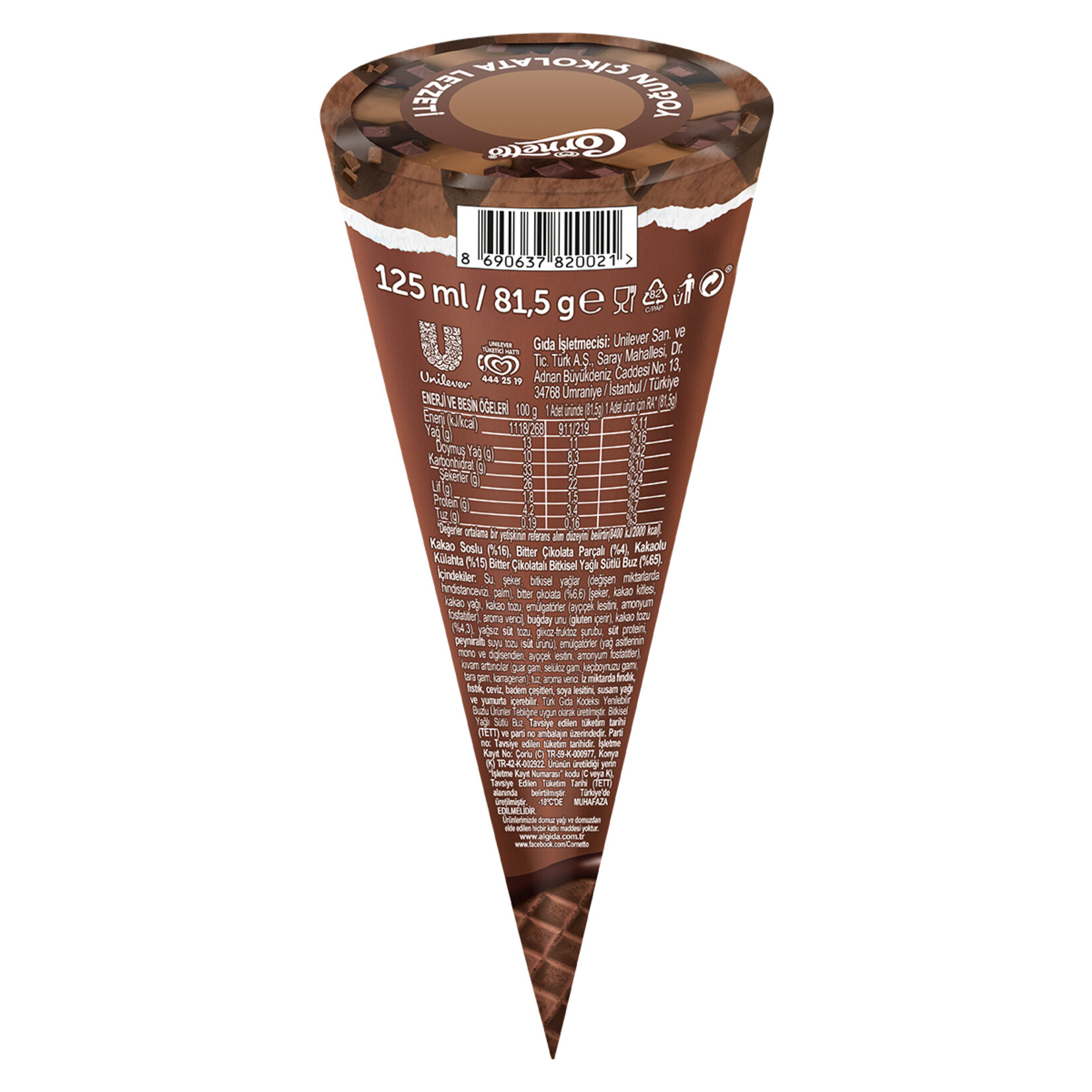 Cornetto Classico Çikolata Dondurma 125 Ml