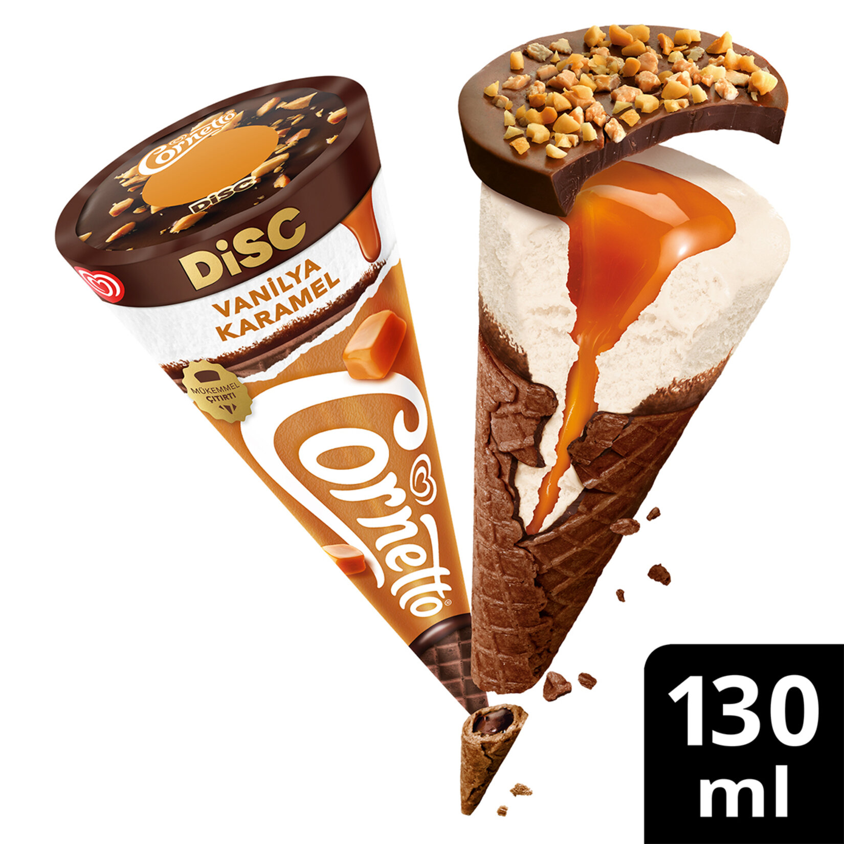 Cornetto Disc Vanilya Karamel 130Ml