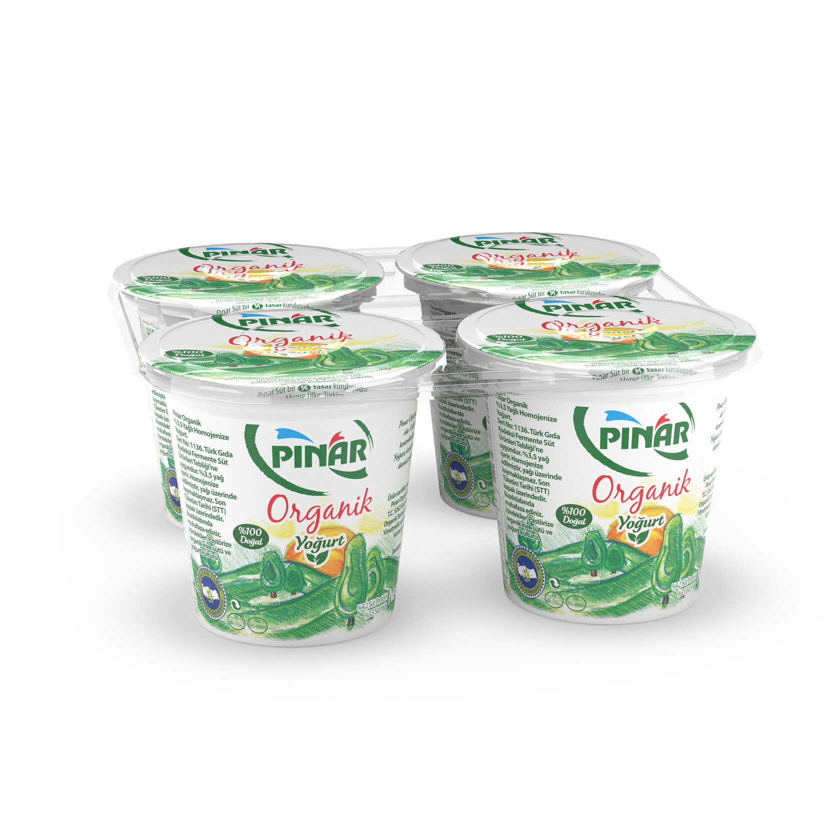 Pınar Organik Homojenize %3,5 Yağlı Yoğurt 4X125 G