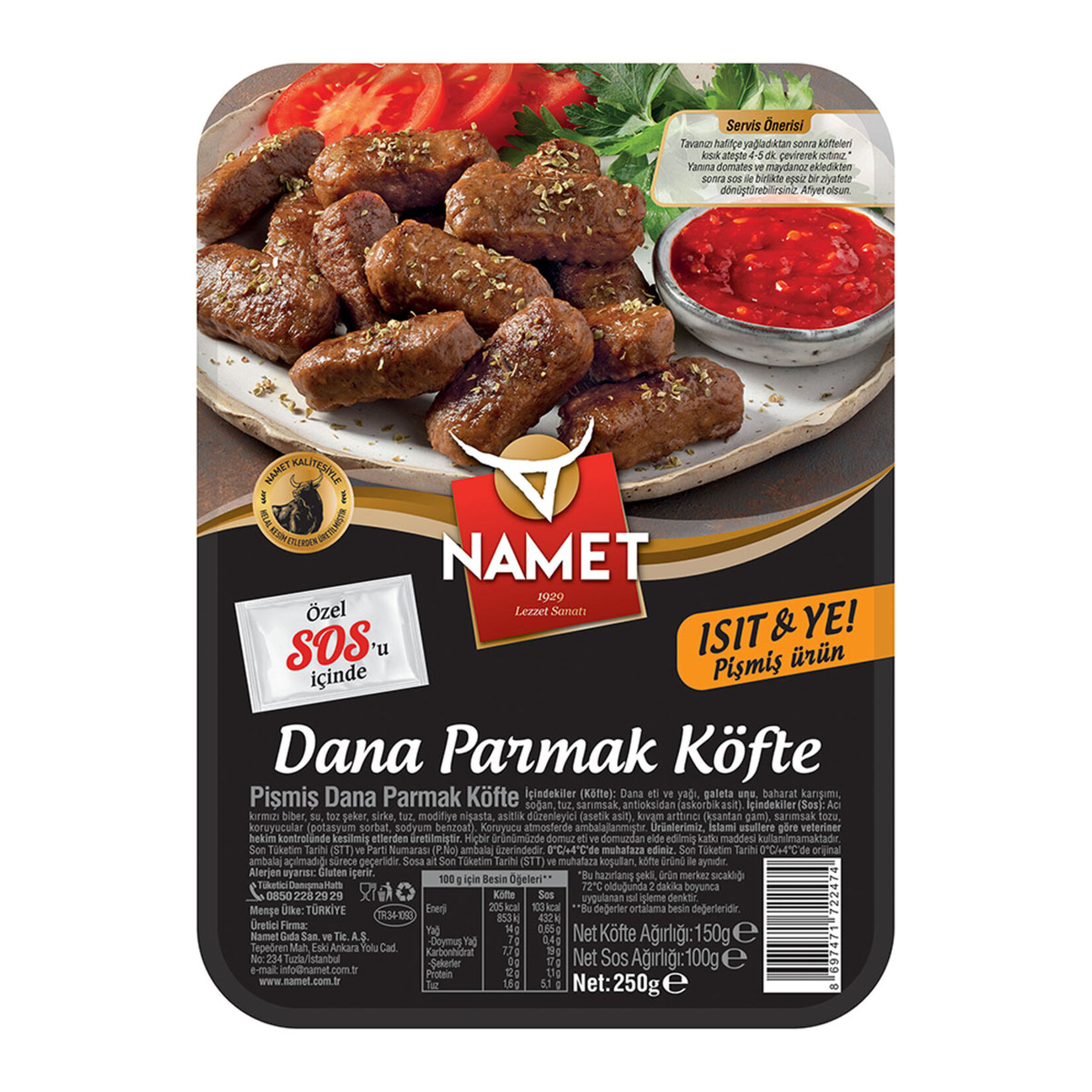 Namet Dana Soslu Pişmiş Parmak Köfte 250 G