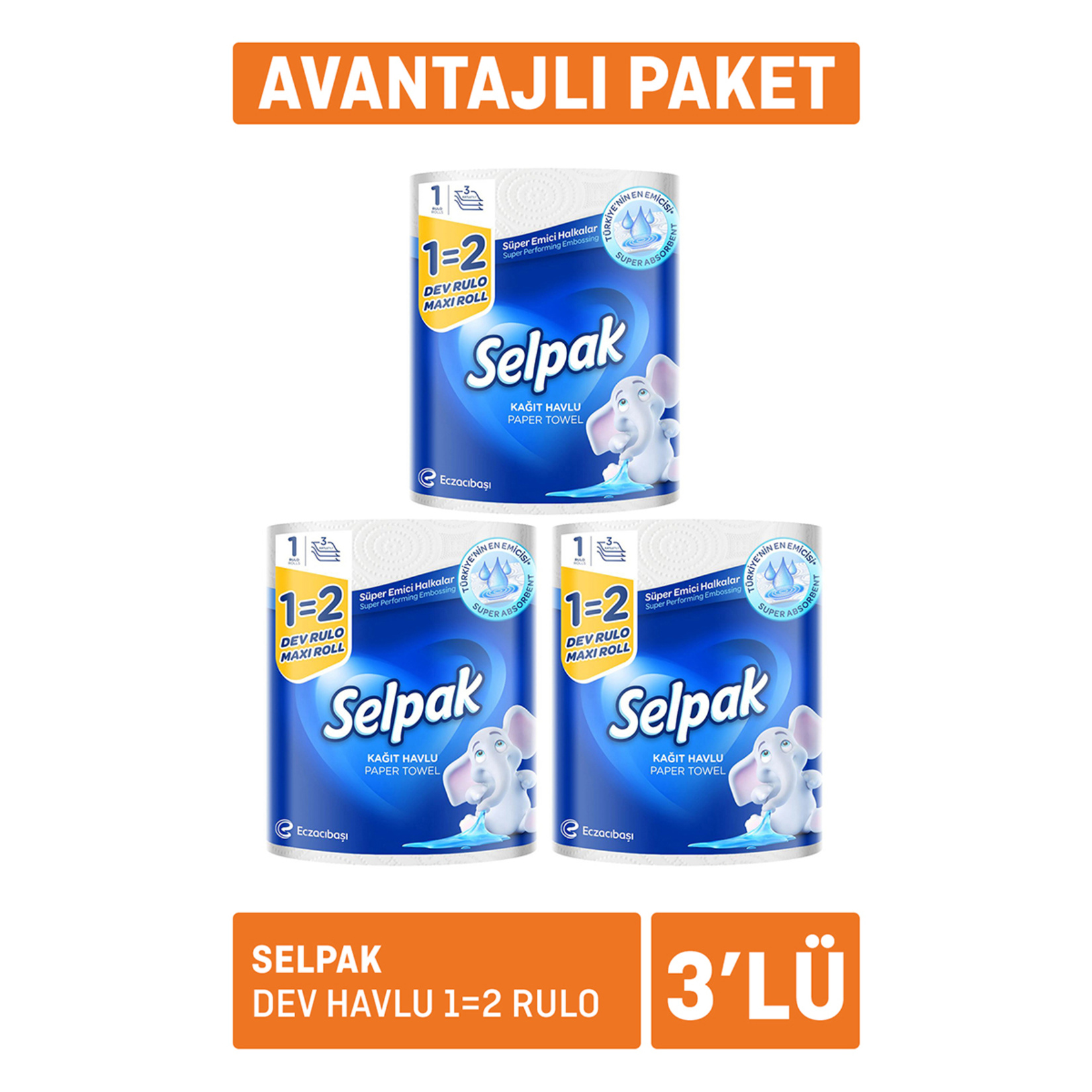 Selpak Dev Havlu 3x1=2 Rulo