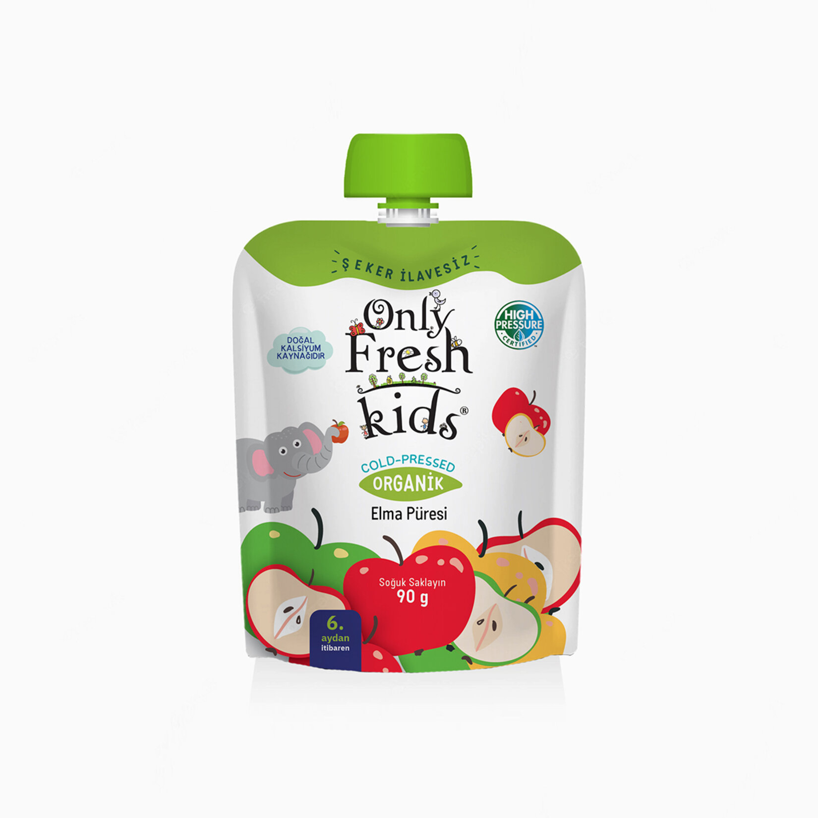 Only Fresh Kids Organik Cold Press. Elma Püresı 90 G | Macroonline