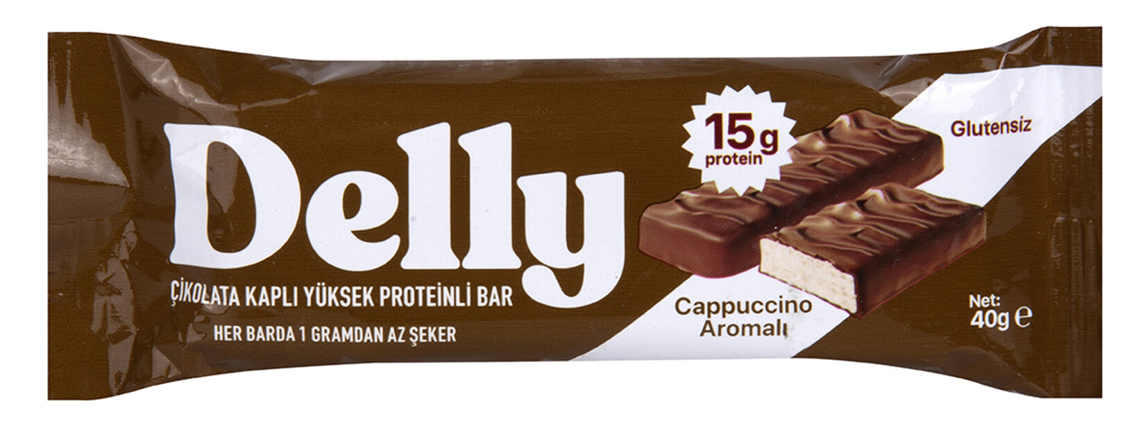 Delly Cappuccino Aromalı Protein Bar 40 G | Macroonline