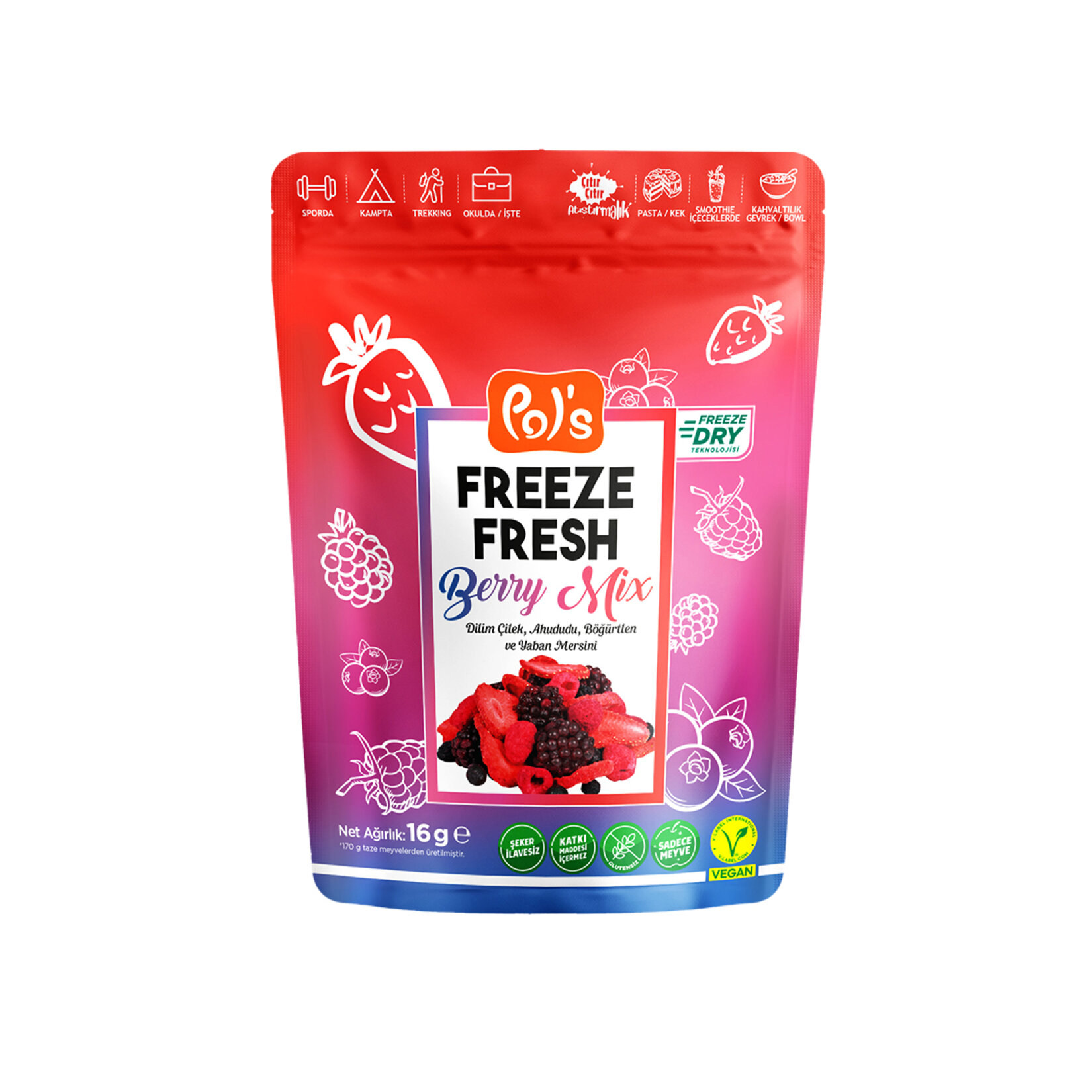 Pol's Freeze Fresh Berry Mix 16 g | Macroonline