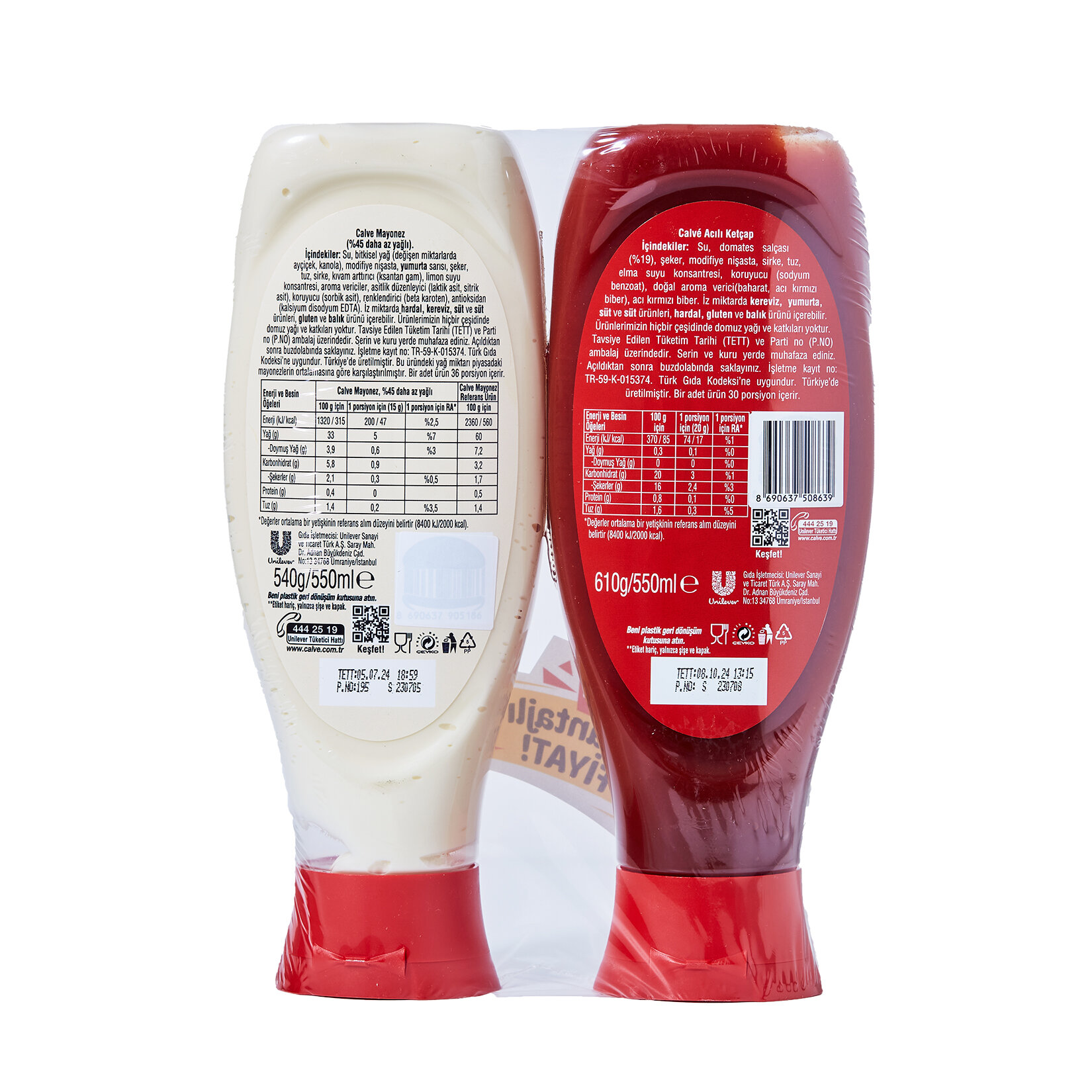 Calve İkili Set Acı Ketçap 610G + light Mayonez 540G | Macroonline