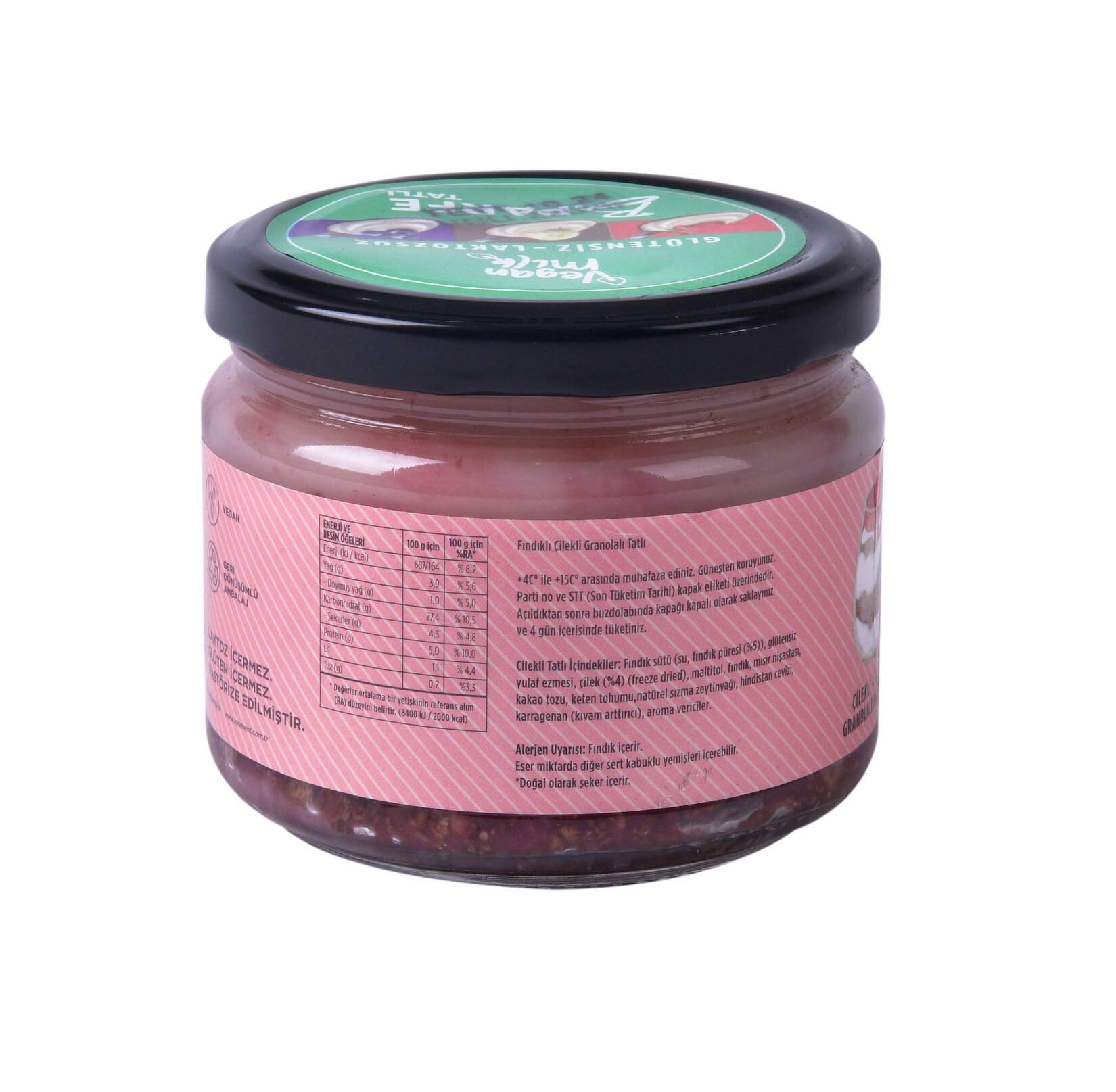 Vegan Milk B.Barfe Çilekli Fındıklı Parfe Tatlı 275 G | Macroonline