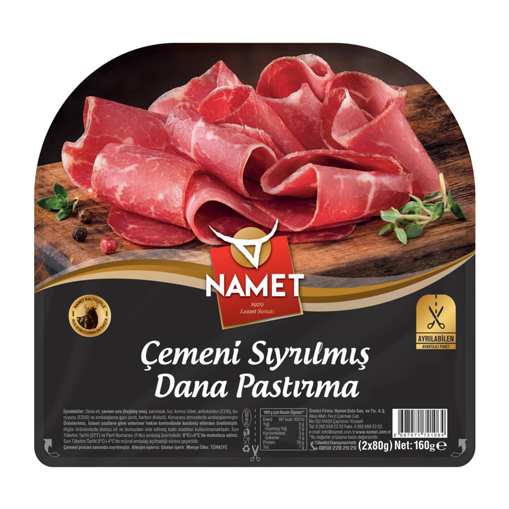 Namet Çemensiz Pastırma 2X80 G | Macroonline