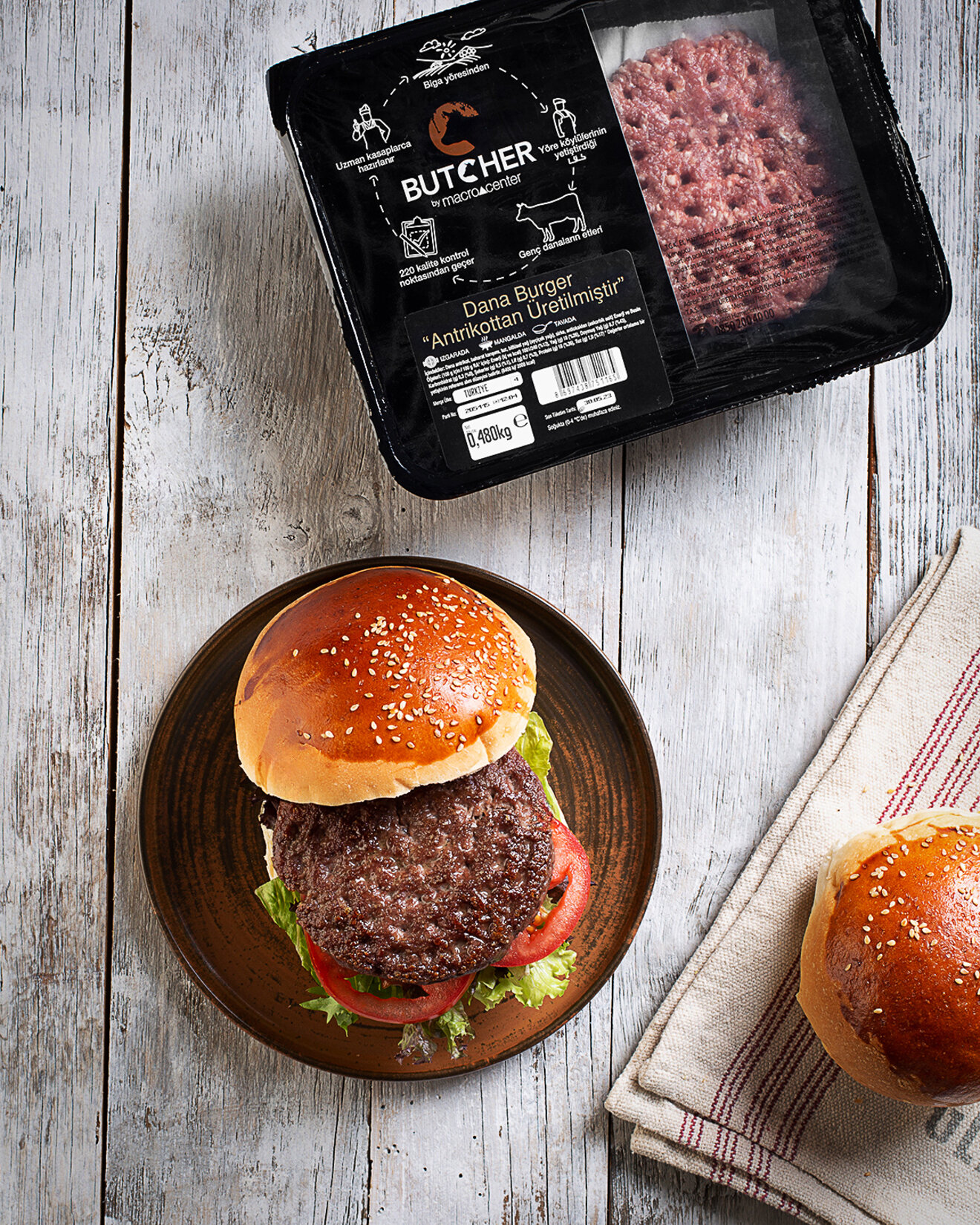 Butcher Dana Burger 480G (Antrikottan Üretildi) | Macroonline