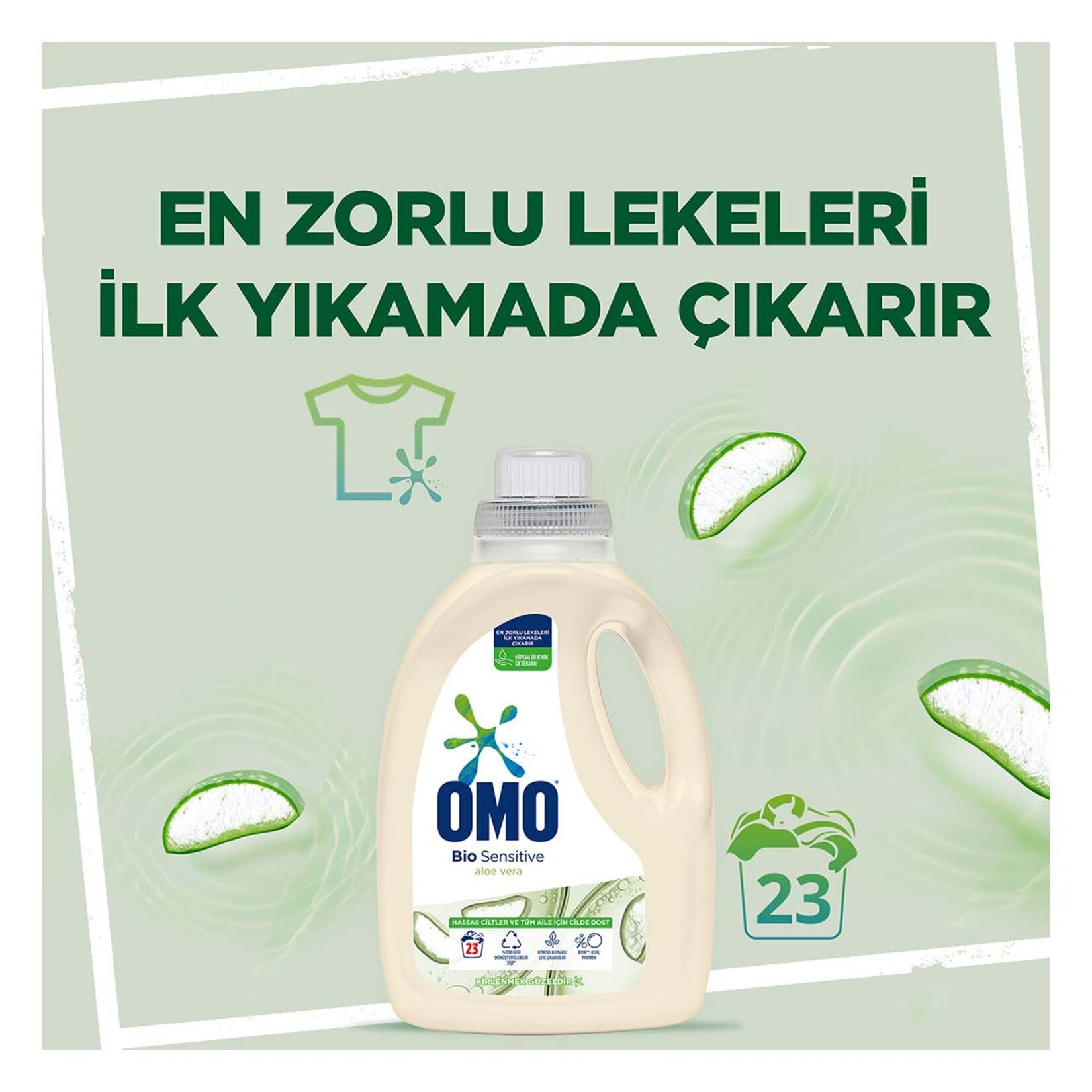 Omo Bio Sensitive Sıvı Çamaşır Deterjan Hipoalerjenik 1495 ML 23 Yıkama ...