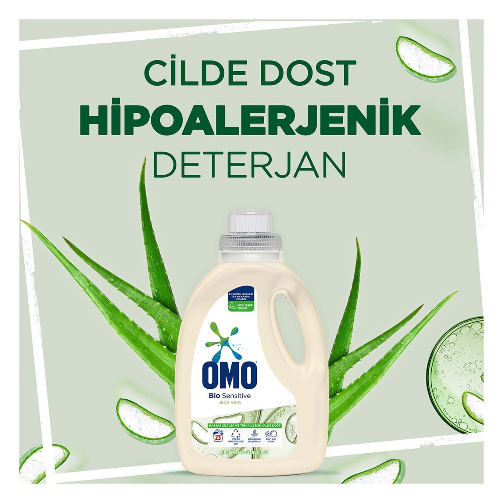 Omo Bio Sensitive Sıvı Çamaşır Deterjan Hipoalerjenik 1495 ML 23 Yıkama ...