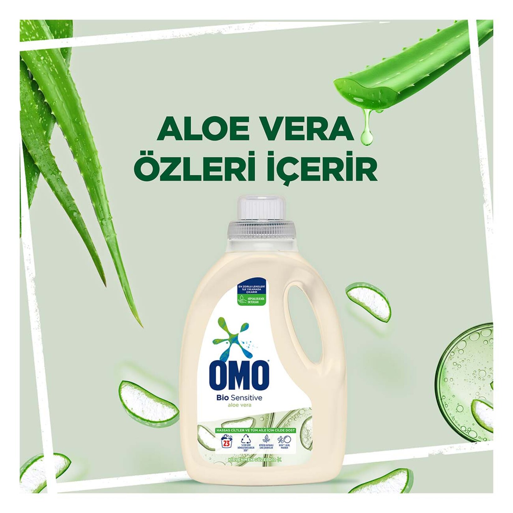 Omo Bio Sensitive Sıvı Çamaşır Deterjan Hipoalerjenik 1495 ML 23 Yıkama ...