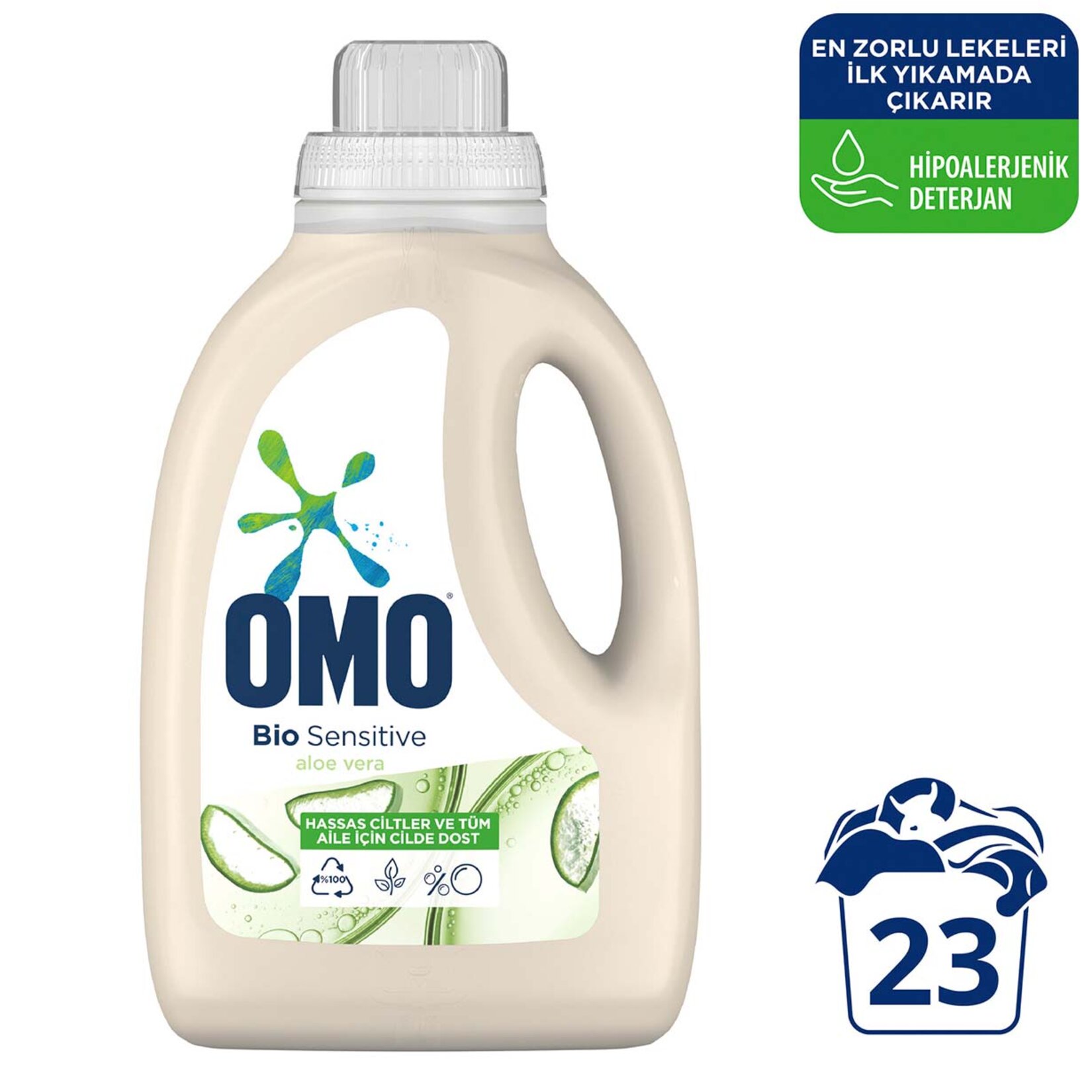 Omo Bio Sensitive Sıvı Çamaşır Deterjan Hipoalerjenik 1495 ML 23 Yıkama ...