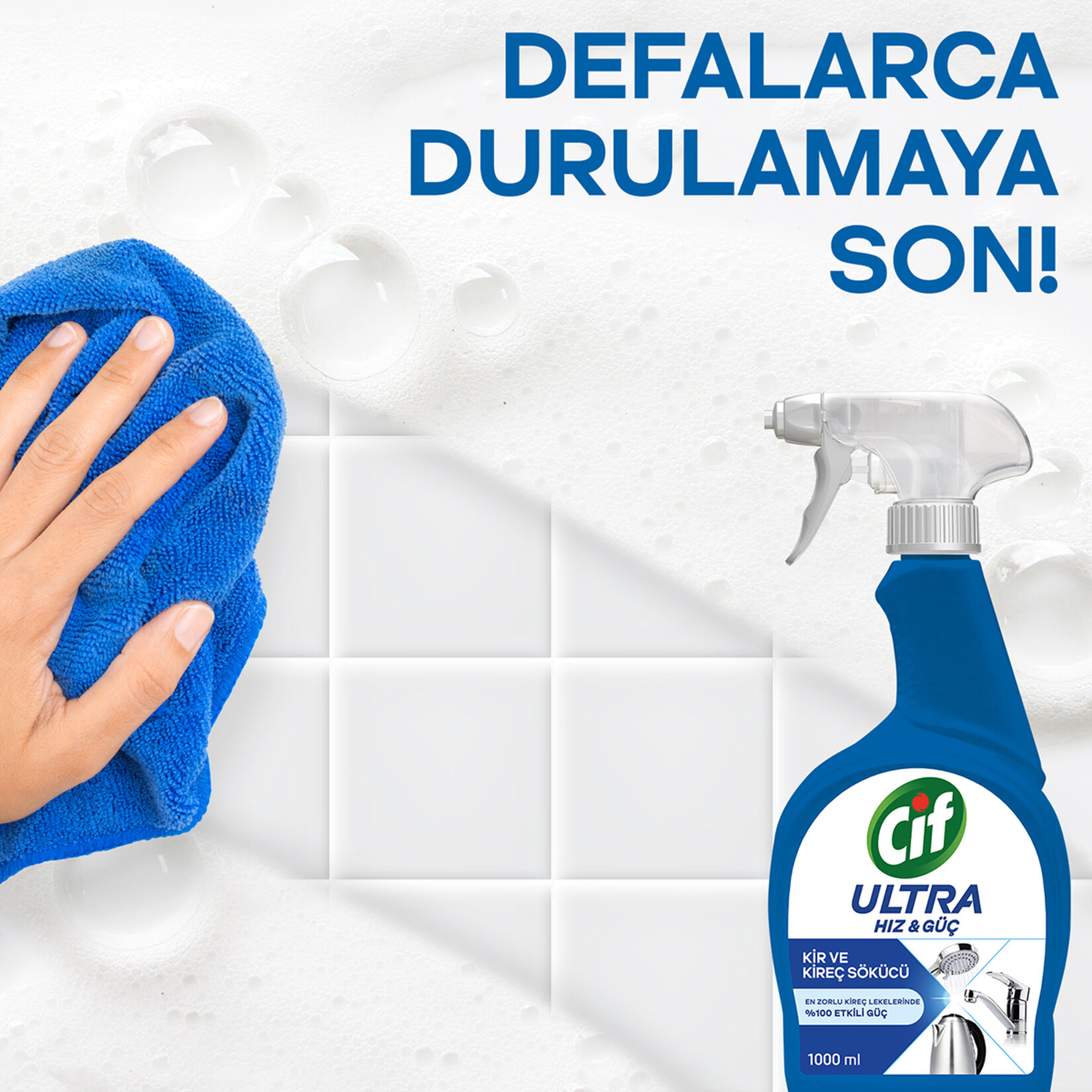 Cif Ultra Hız & Güç Kireç Sökücü Sprey Leke ve Kir Çıkarıcı Banyo 1000 ...