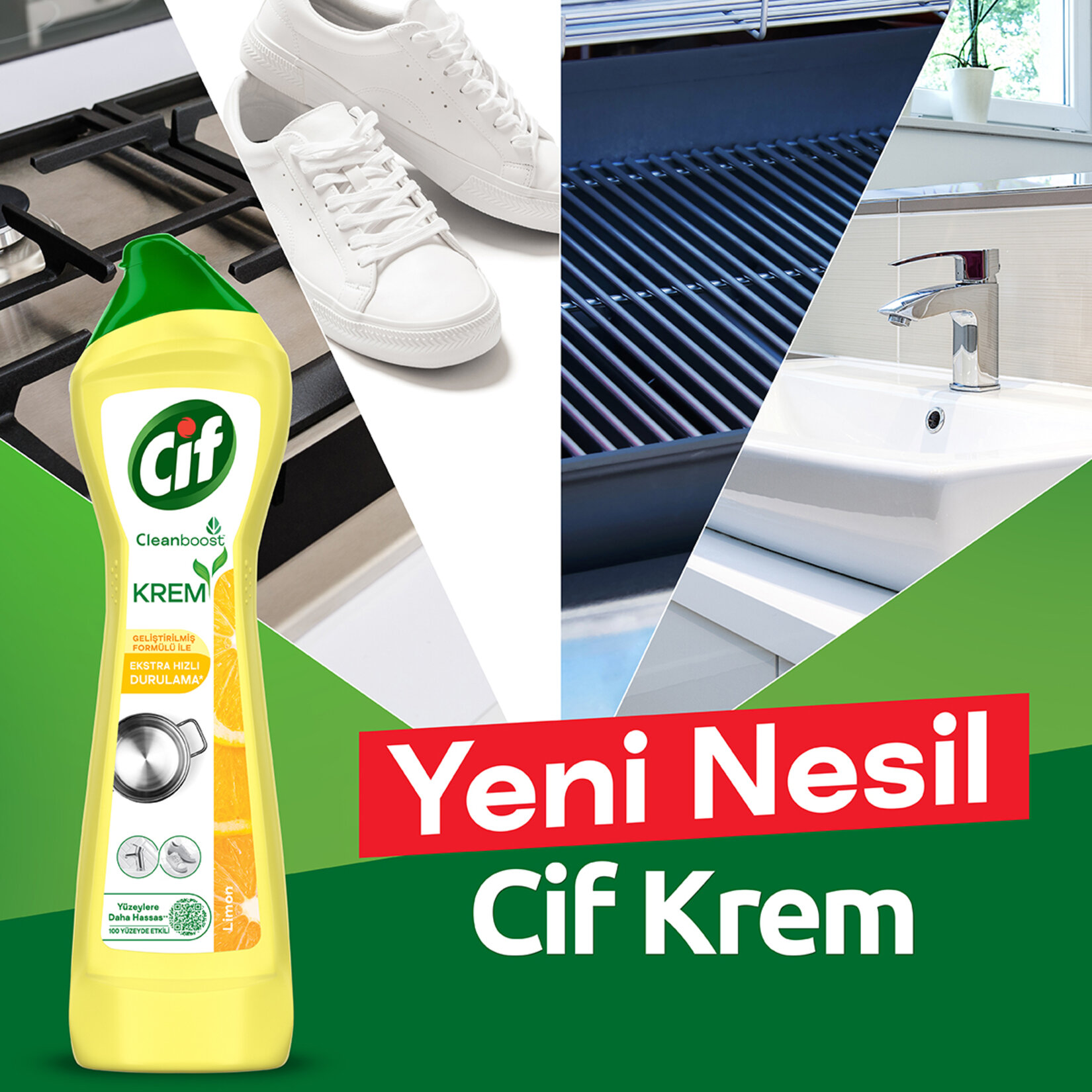 Cif Krem Yeni Nesil Yüzey Temizleyici Limon 500 Ml | Macroonline