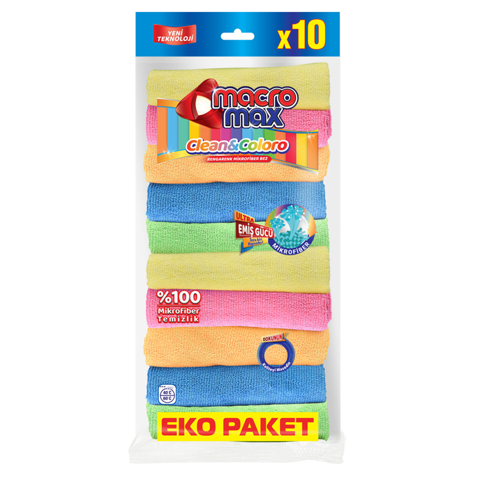 Macromax Rengarenk Mikrofiber Bezi 10Lu | Macroonline