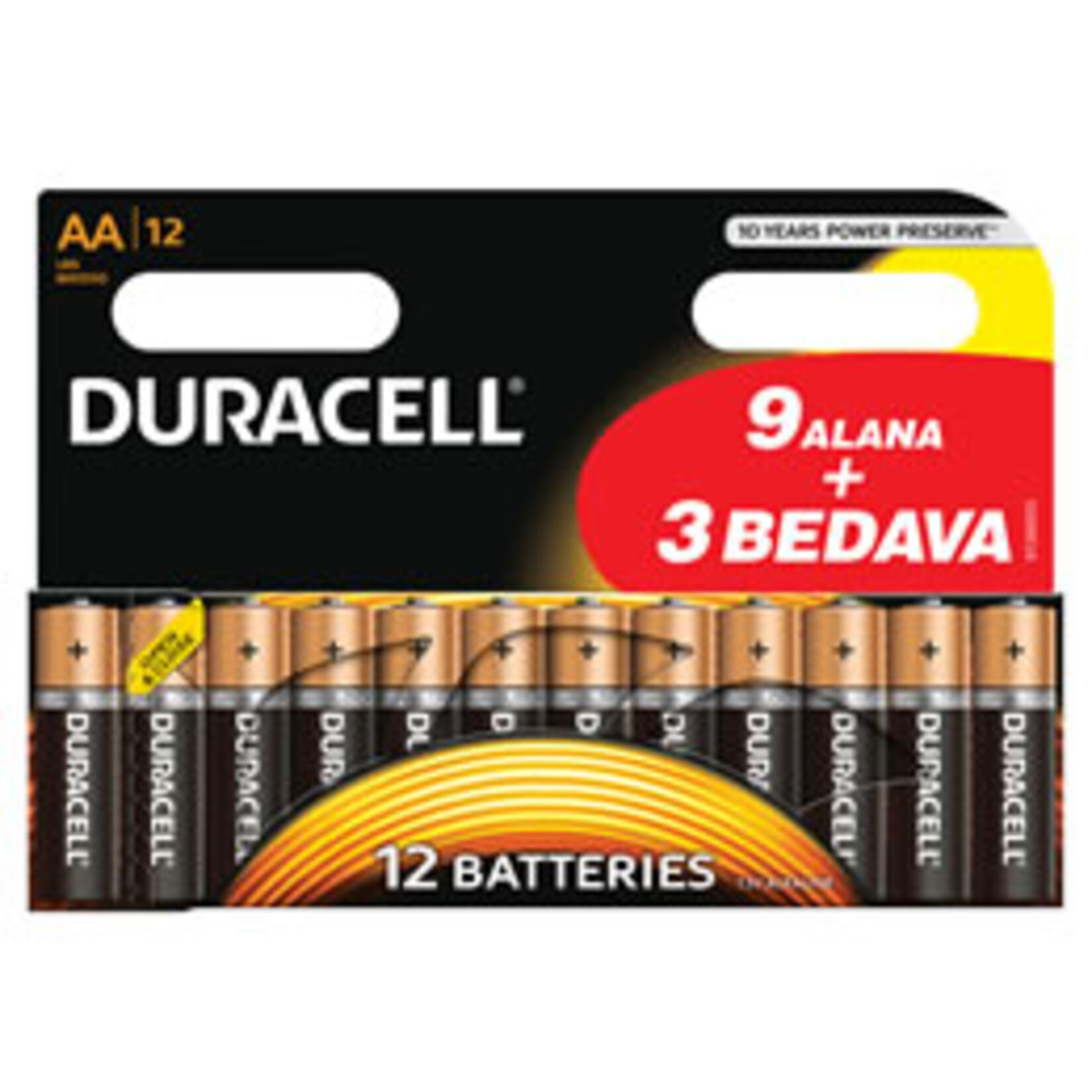 Duracell Alkalin Aa Kalem Pil(9+3) 12'Li Paket | Macroonline