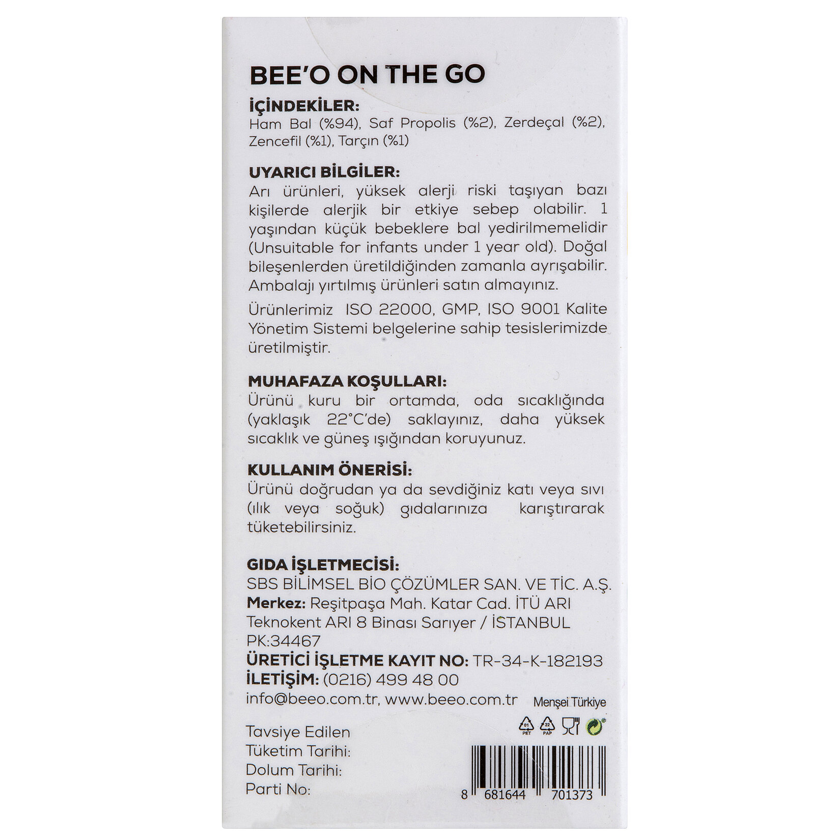 Beeo On The Go Propolis Karışım 7X7 G | Macroonline