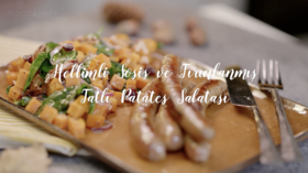Hellimli Sosis Ve Fırınlanmış Tatlı Patates Salatası
