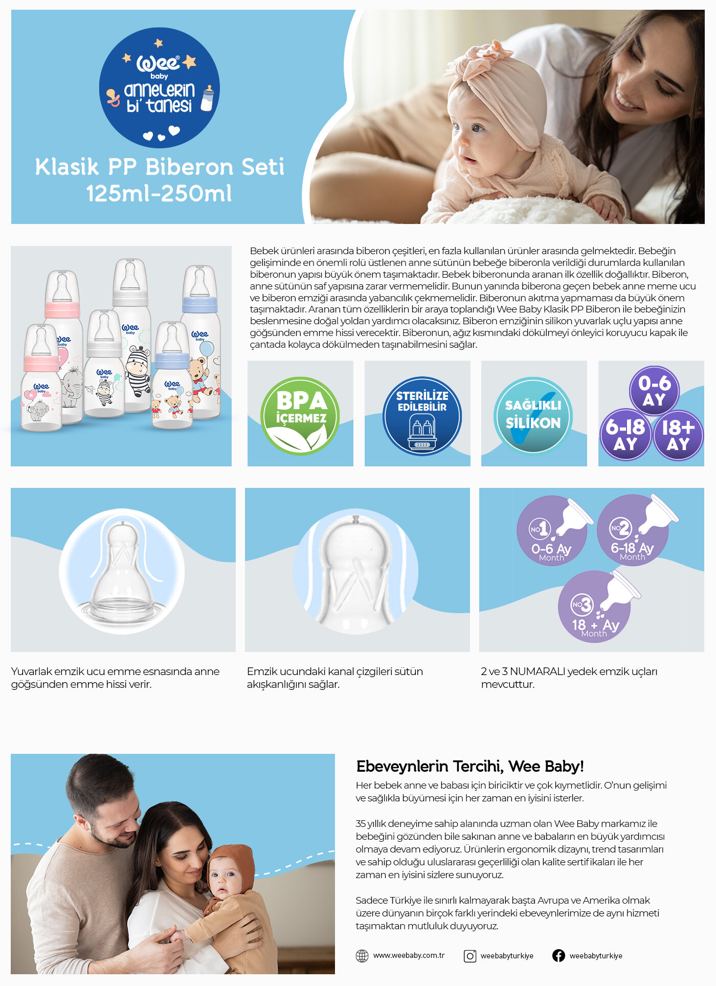Wee Baby Klasik Pp Biberon 0-6 Ay 125 Ml
