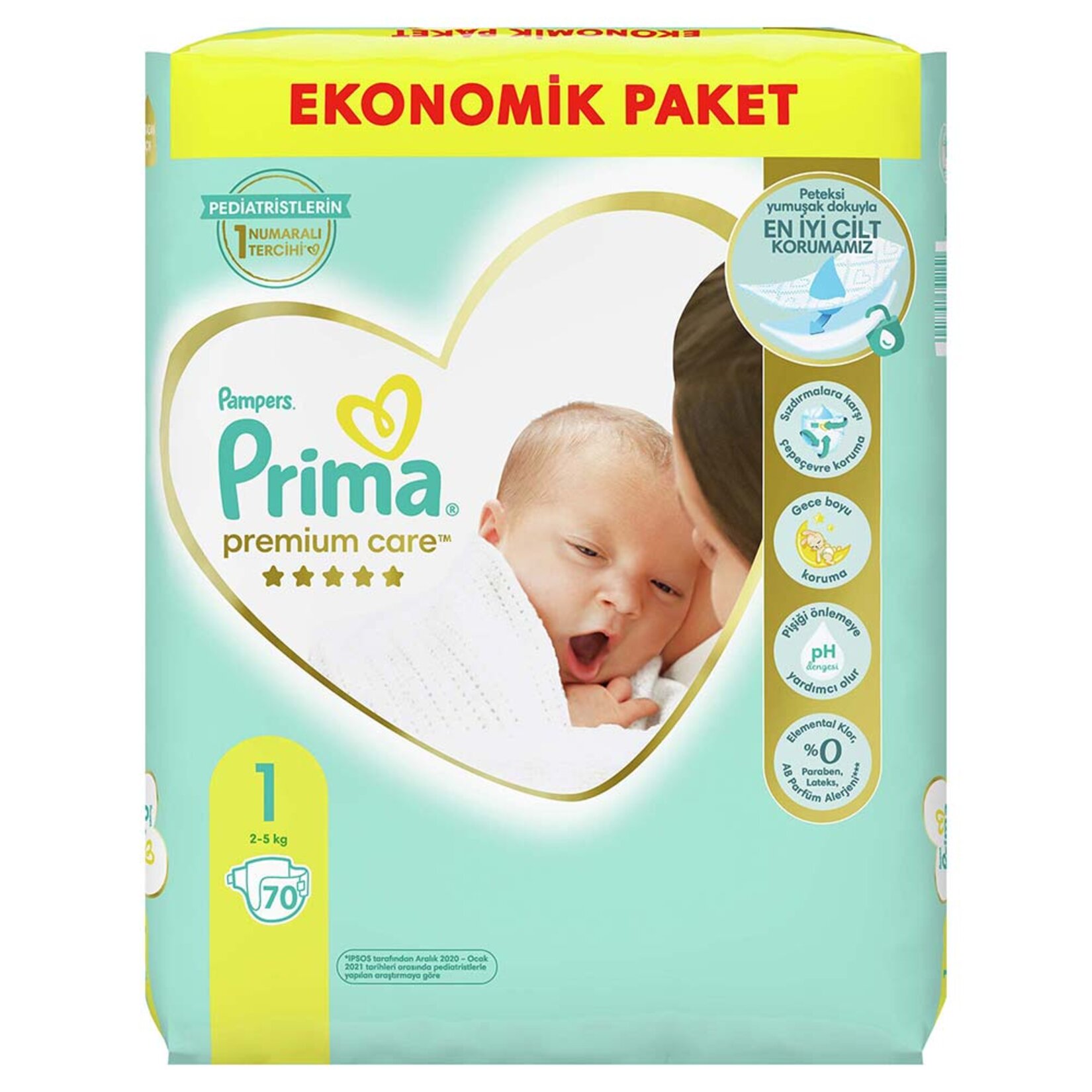 Prima Premium Care Ekonomik Yenidoğan 2-5 Kg 70 Adet