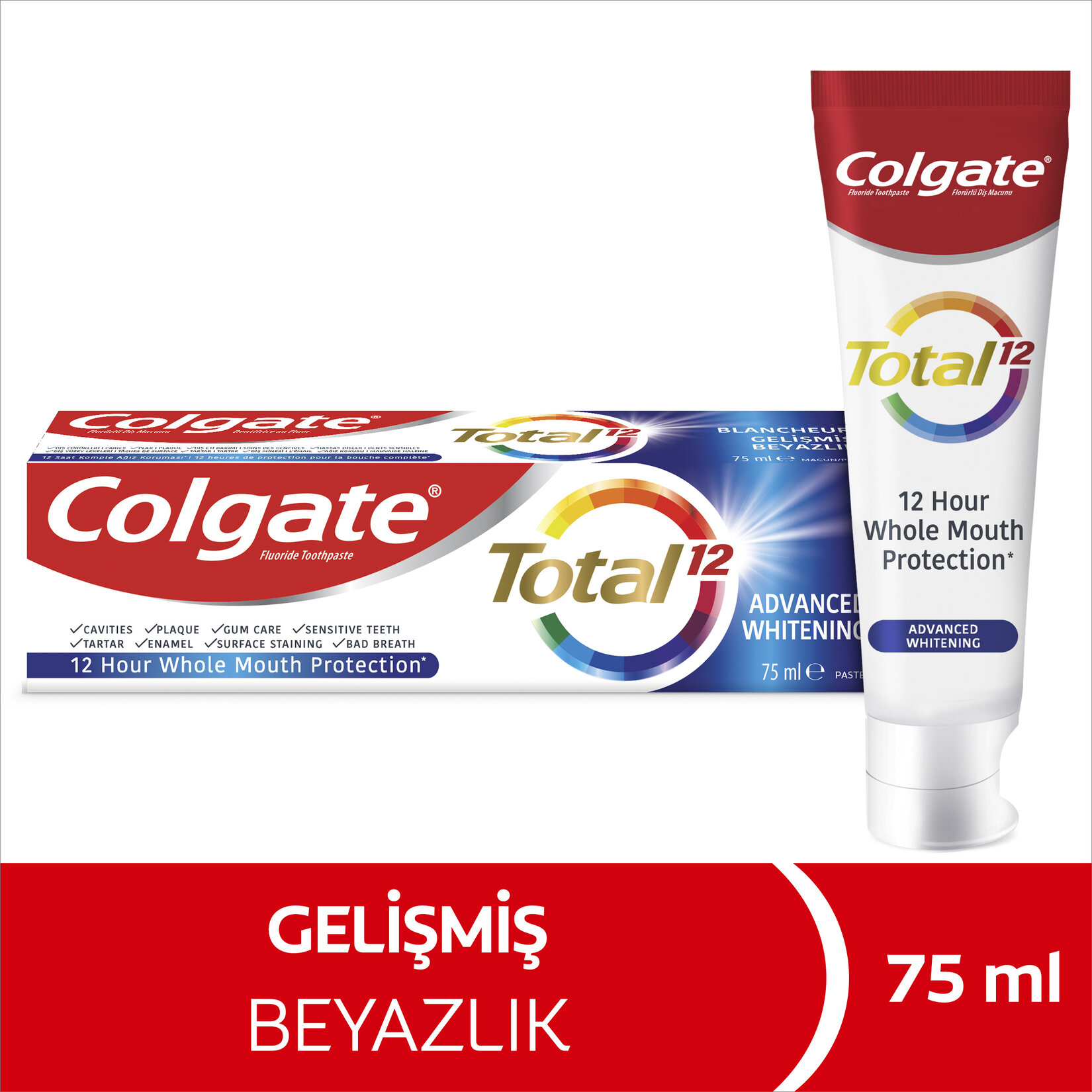 Colgate Total Gelişmiş Beyazlık Beyazlatıcı Diş Macunu 75 Ml
