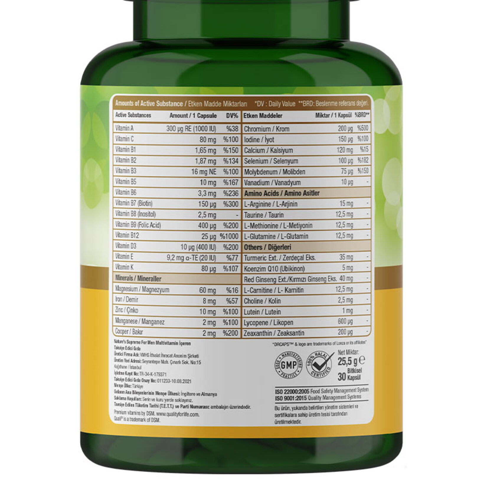 Nature's Supreme Multivitamin For Men 30 Kapsül