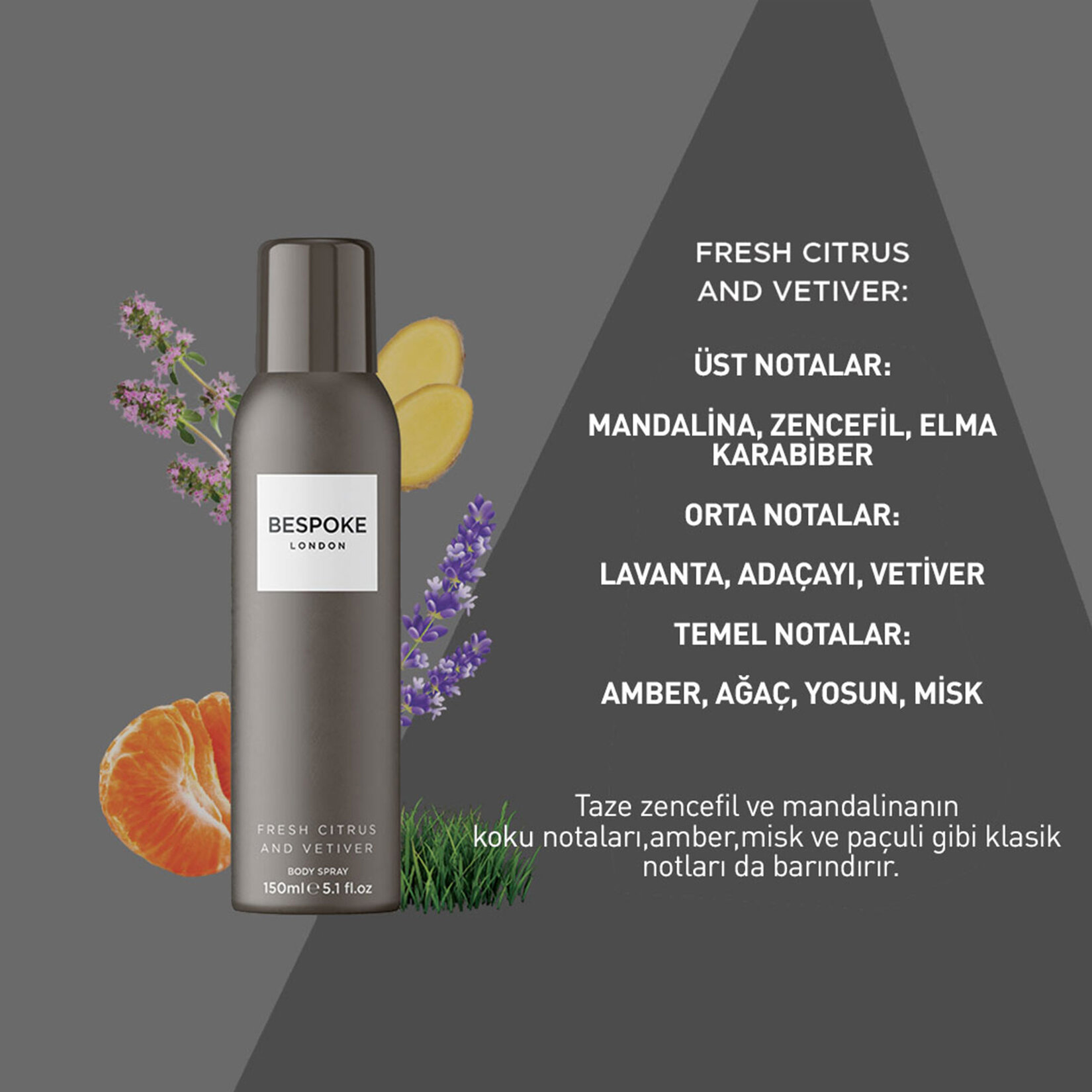 Bespoke Fresh Cıtrus And Vetıver Erkek Deodorant 150 Ml
