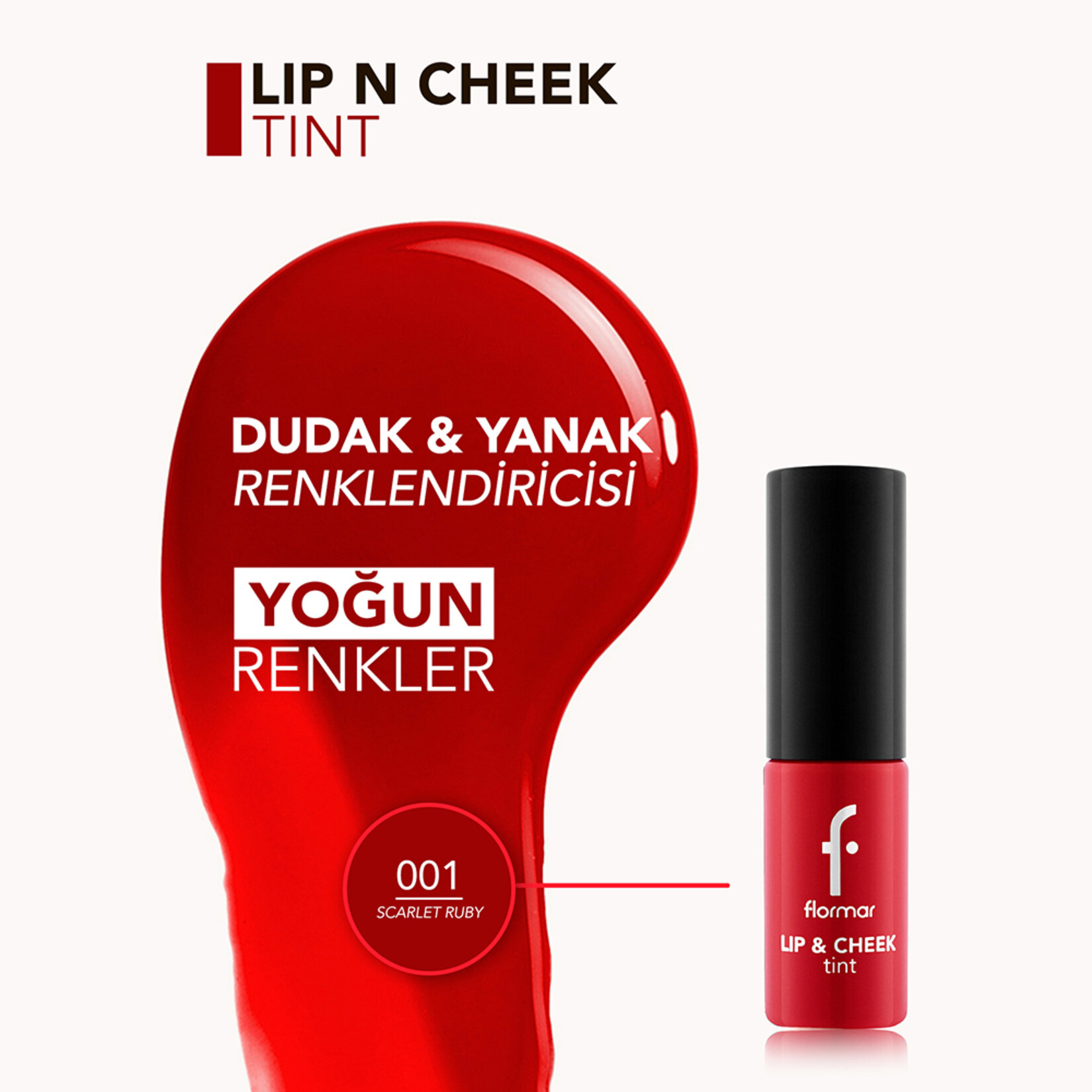 Flormar Lip & Cheek Tint Lct New 001 Scarlet Ruby