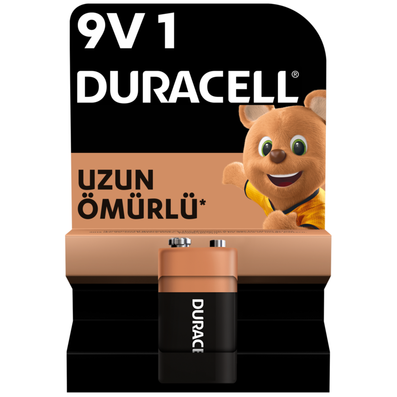 Duracell Alkalin 9V Pil, (6LR61 / MN1604), 1'li Paket
