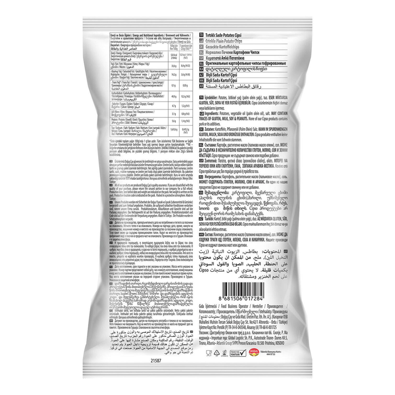 Cipso Max Original Parti Boy Patates Cipsi 145 G - Migros