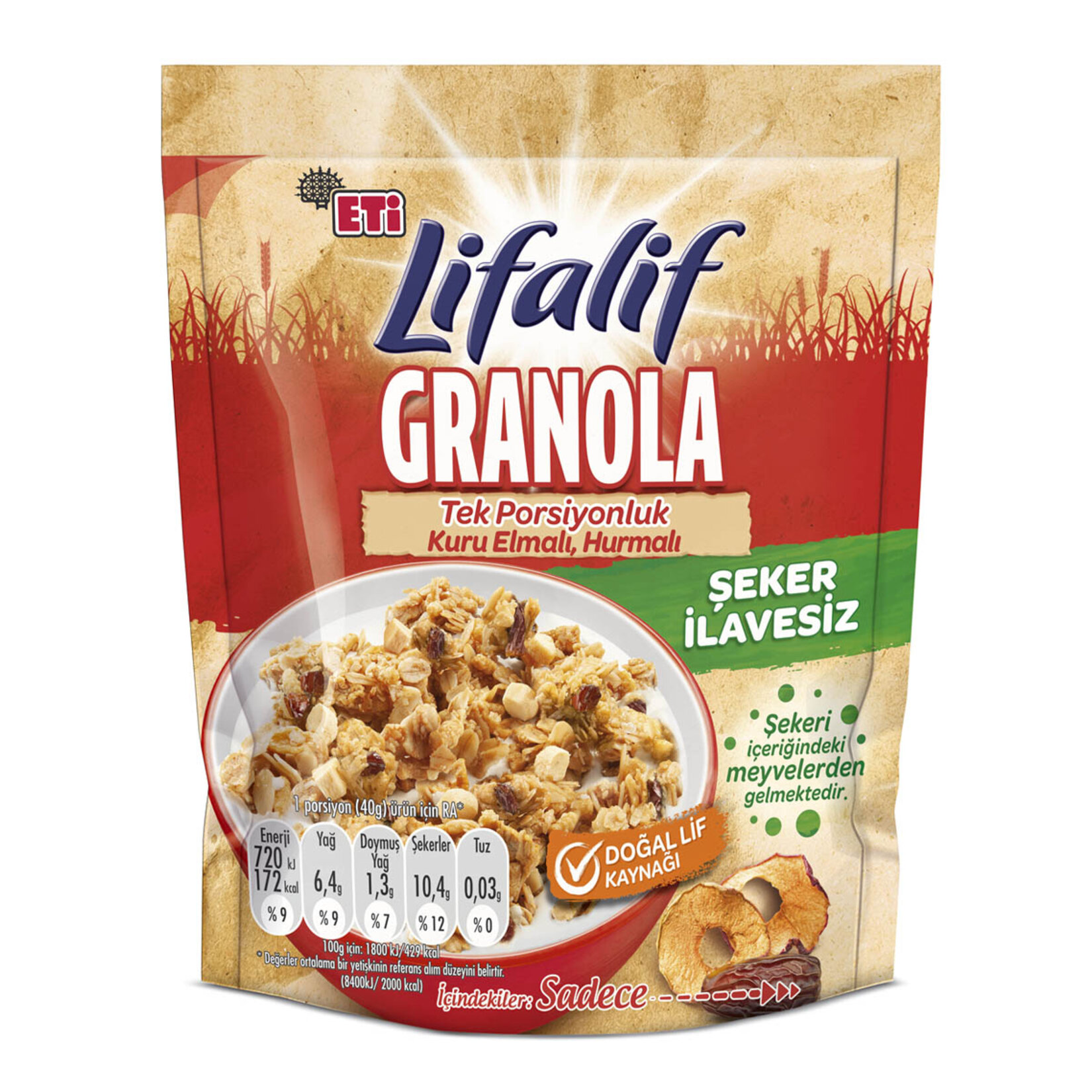 Eti Lifalif Elmalı Hurmalı Granola 40G - Migros