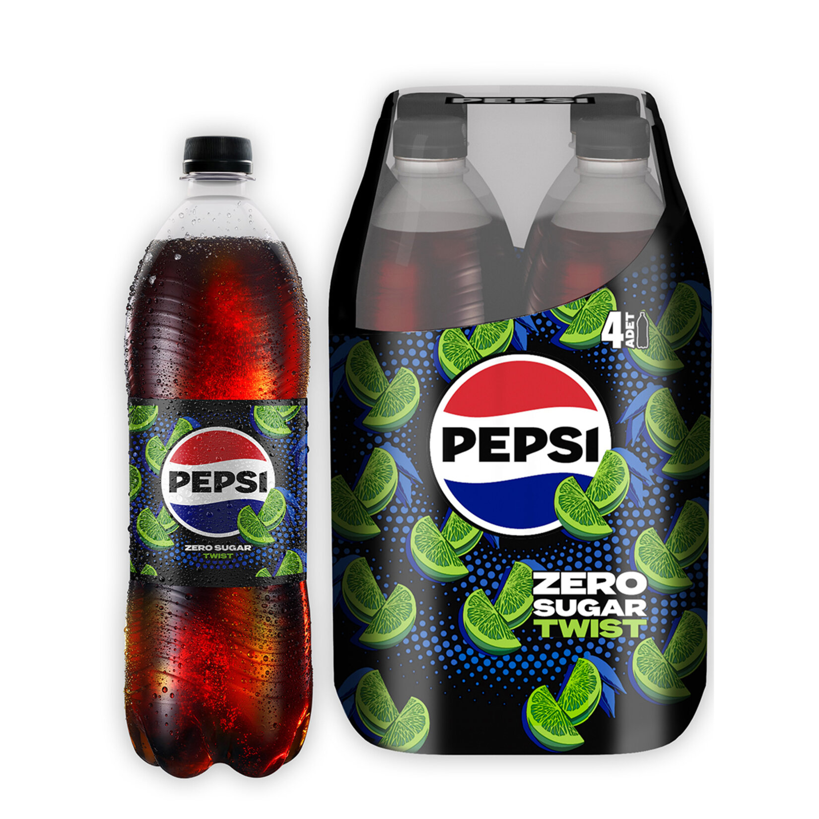 Pepsi Twist Limon Aromalı Kalorisiz Kola 4 x 1 L - Migros