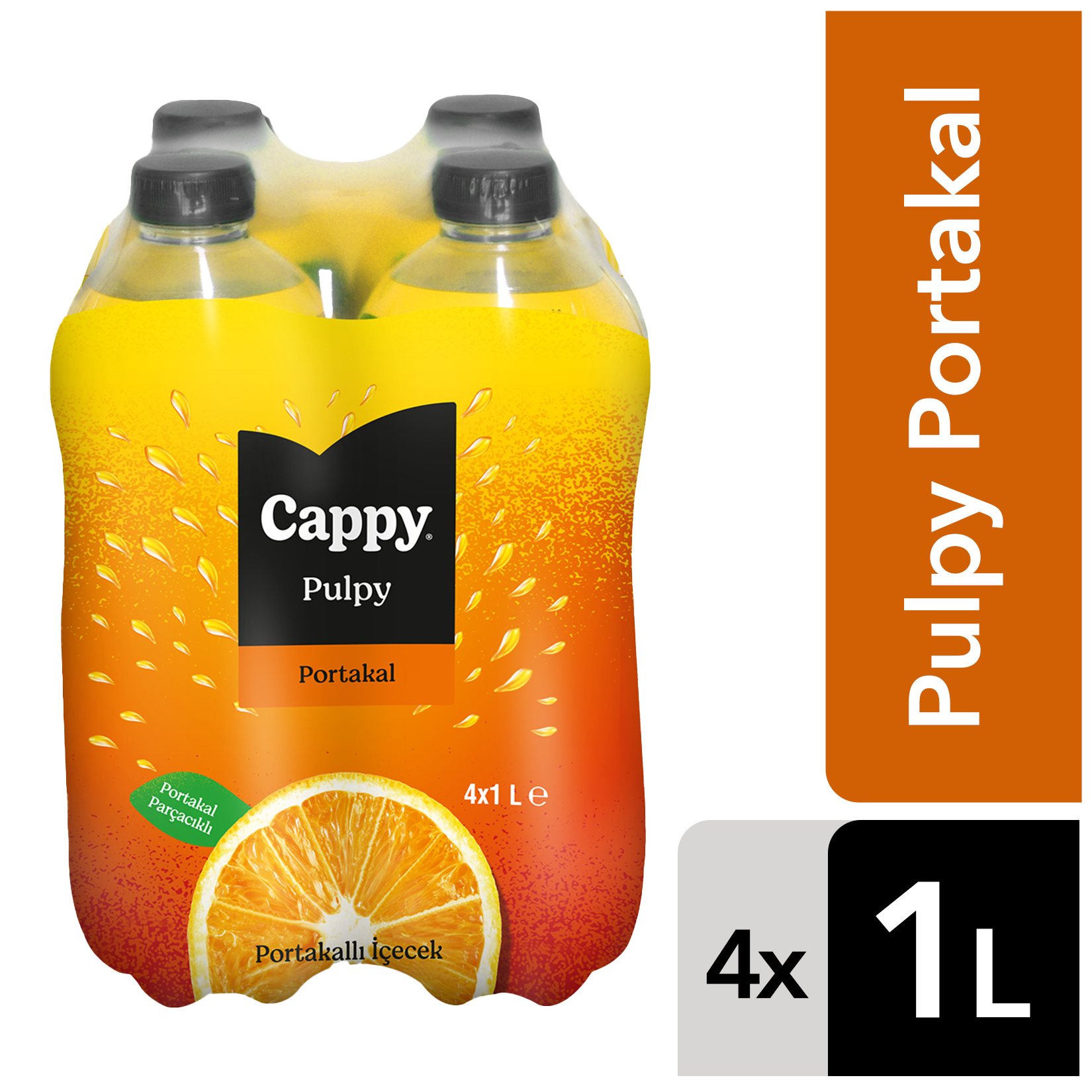 Cappy Pulpy Portakallı İçecek Pet 4x1 L - Migros