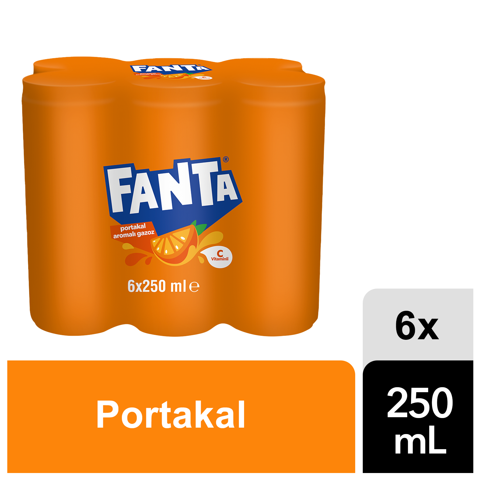 Fanta Portakal Aromalı Kutu 6x250 ML - Migros
