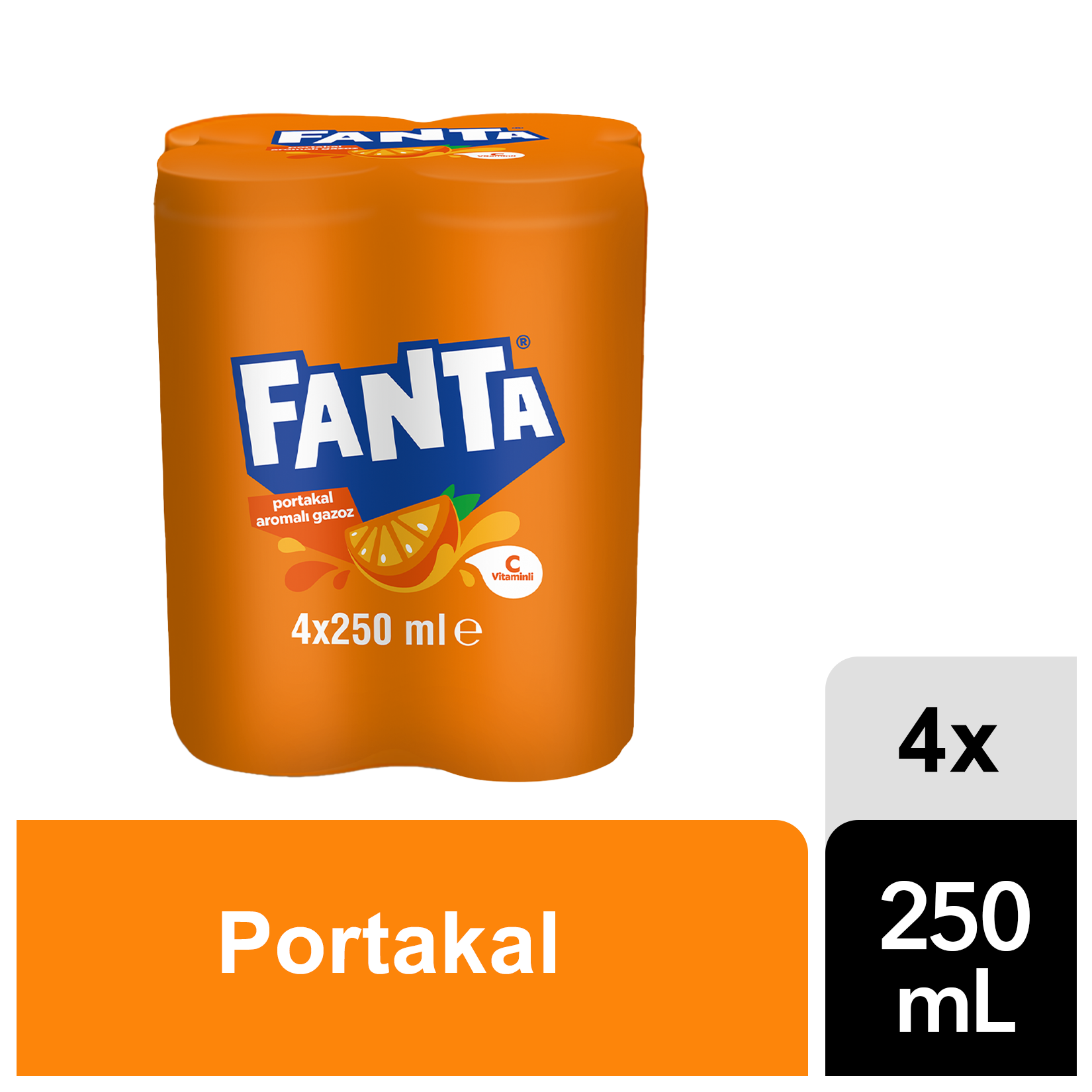Fanta Portakal Aromalı Kutu 4x250 ML - Migros