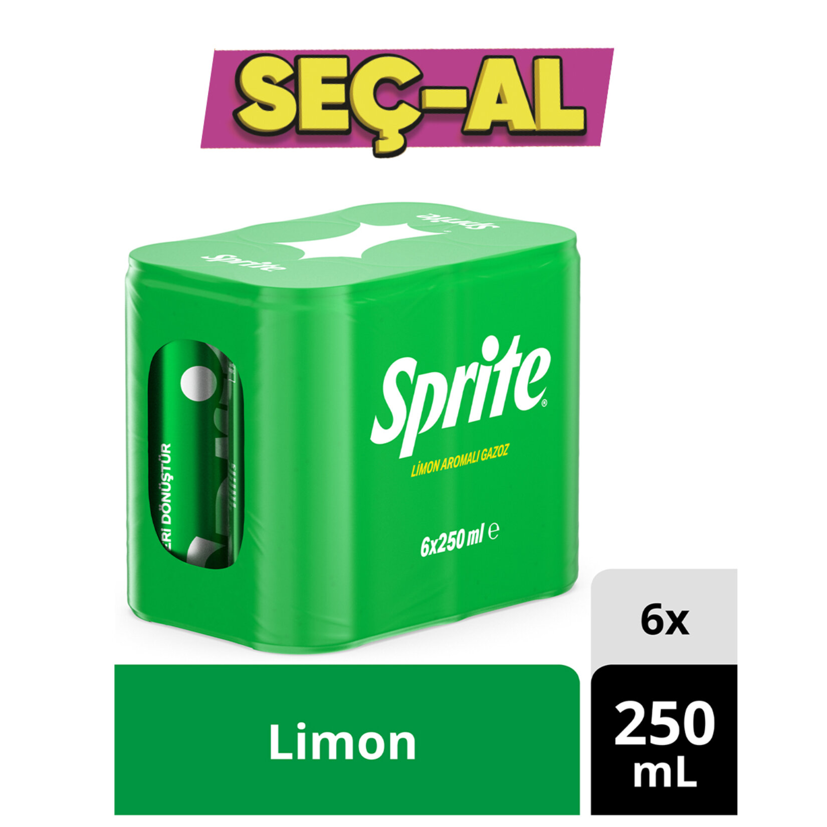 Sprite Limon Aromalı Gazoz Kutu 6X250 Ml - Migros
