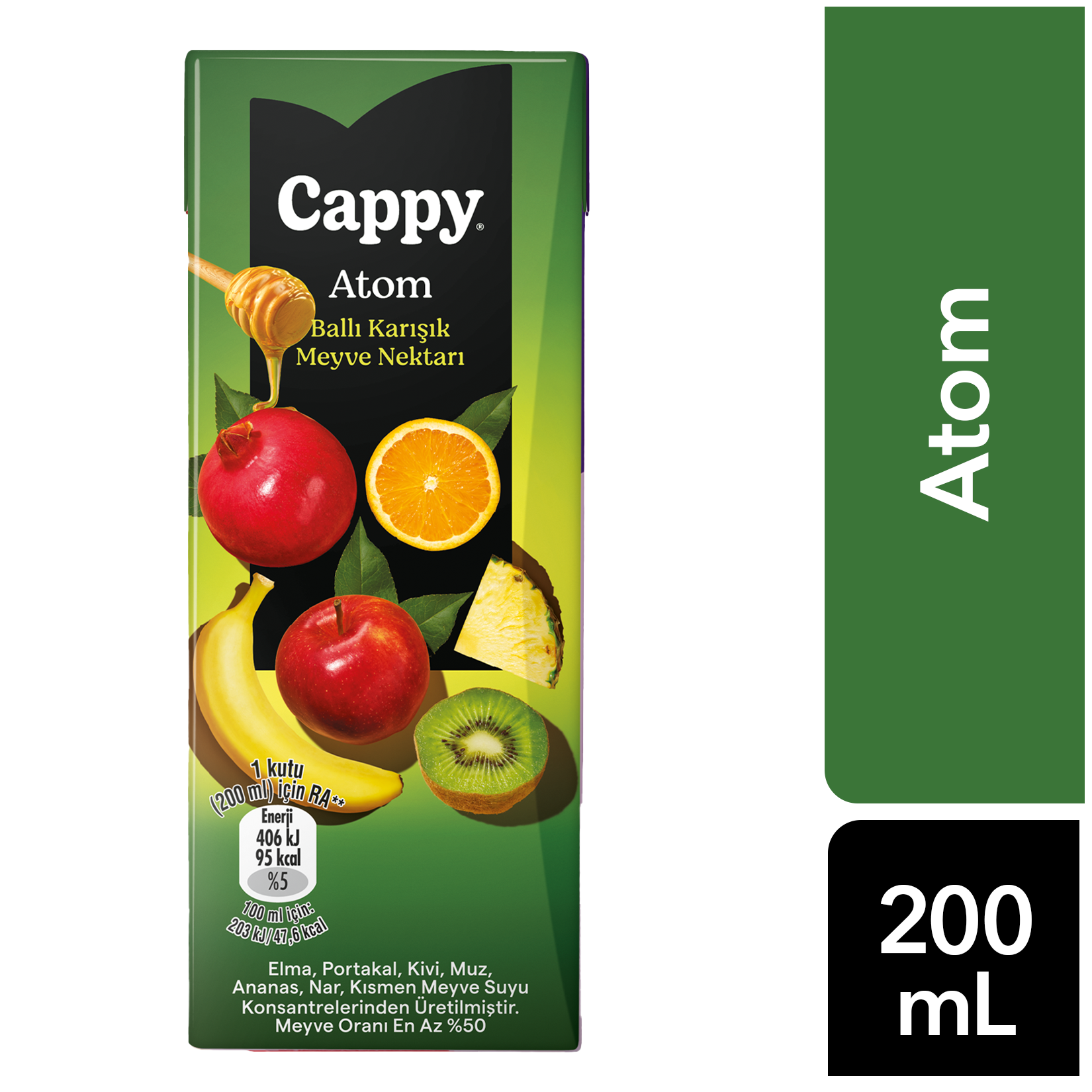 Cappy Atom Ballı Karışık Meyve Nektarı Karton Kutu 200 ML - Migros