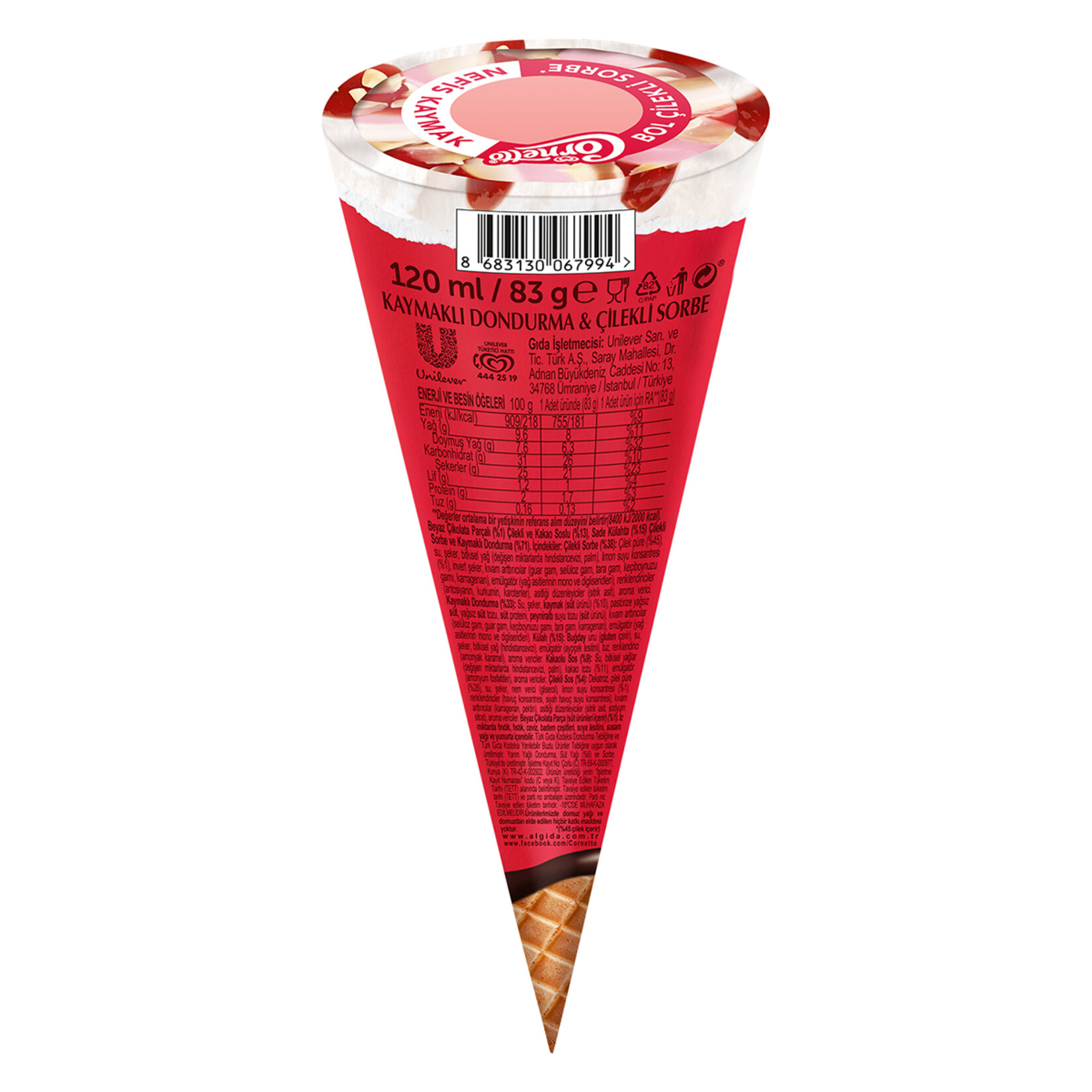 Cornetto Classico Çilek 120Ml - Migros