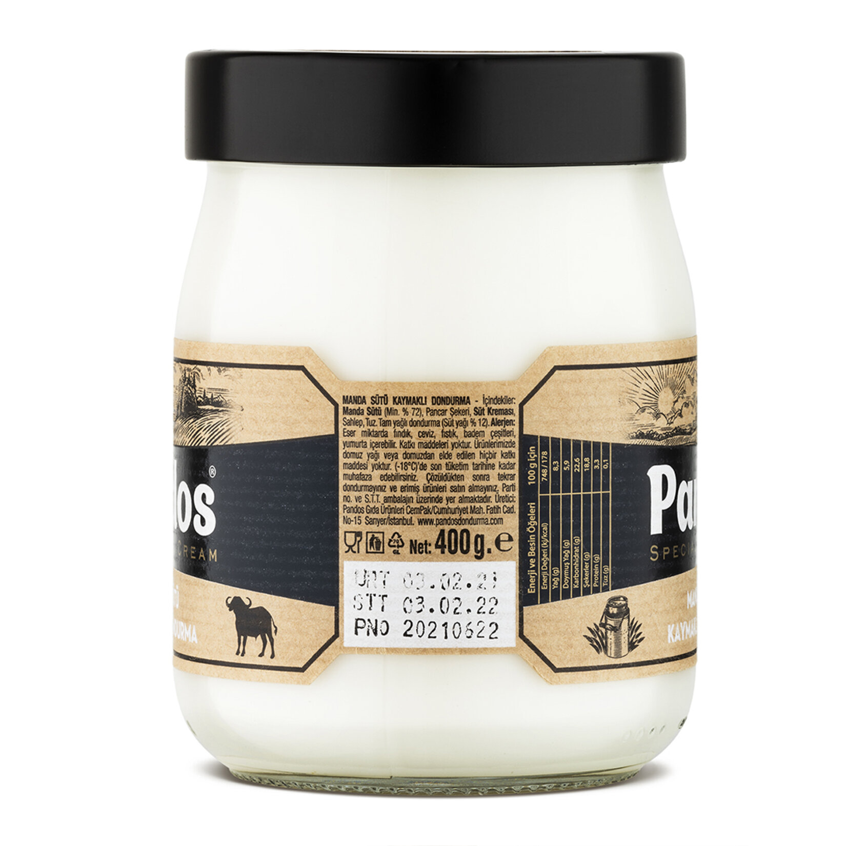 Pandos Manda Sütü Kaymaklı Dondurma 400 G - Migros