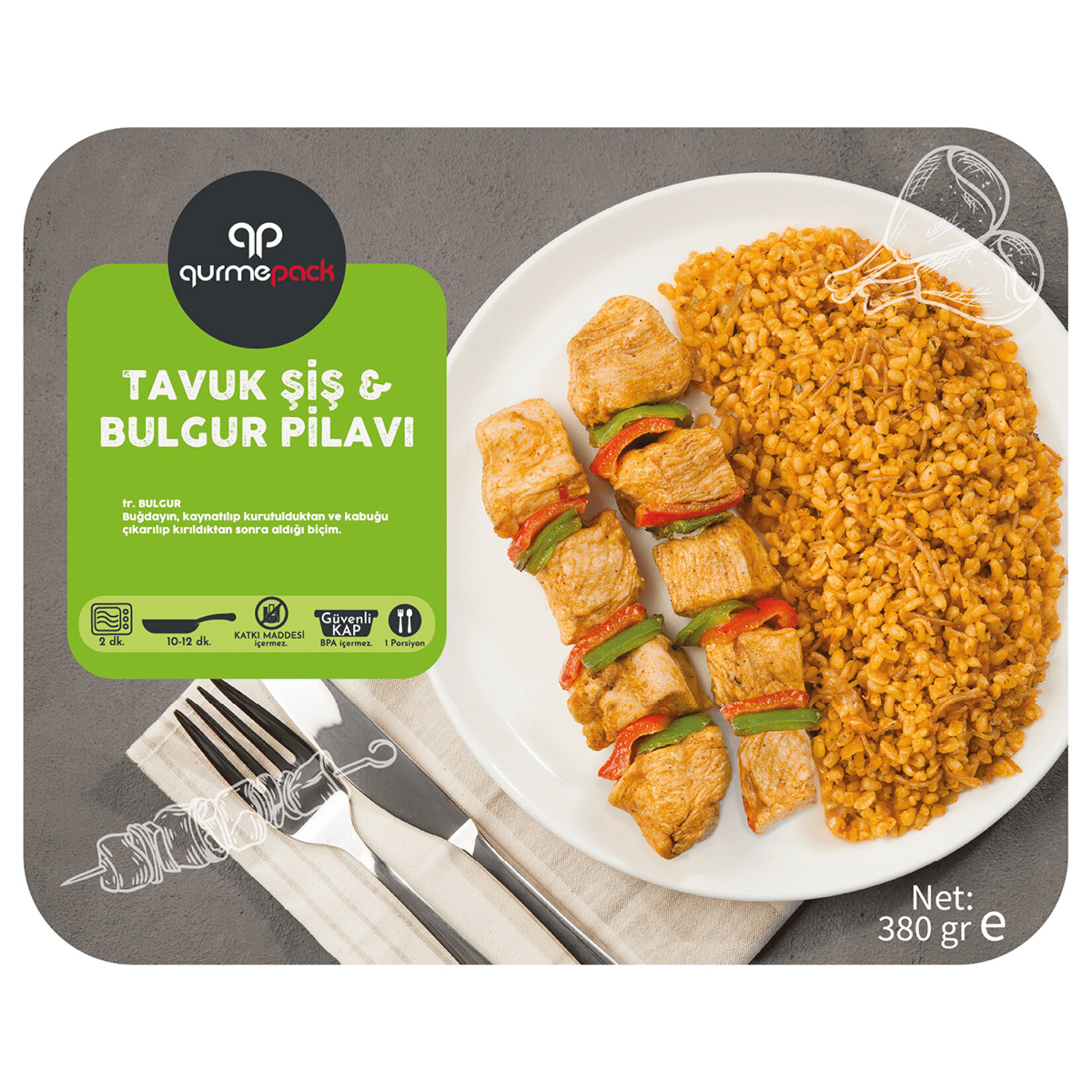Gurmepack Tavuk Şiş & Bulgur Pilavı 380 G - Migros