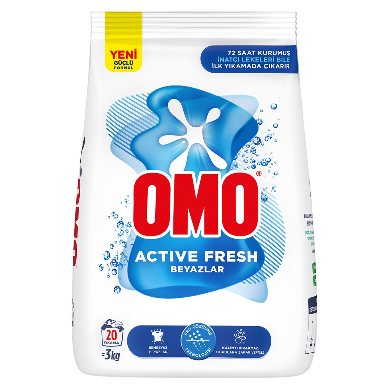 Omo Active Fresh Beyazlar Toz Çamaşır Deterjanı 3 KG 20 yıkama - Migros